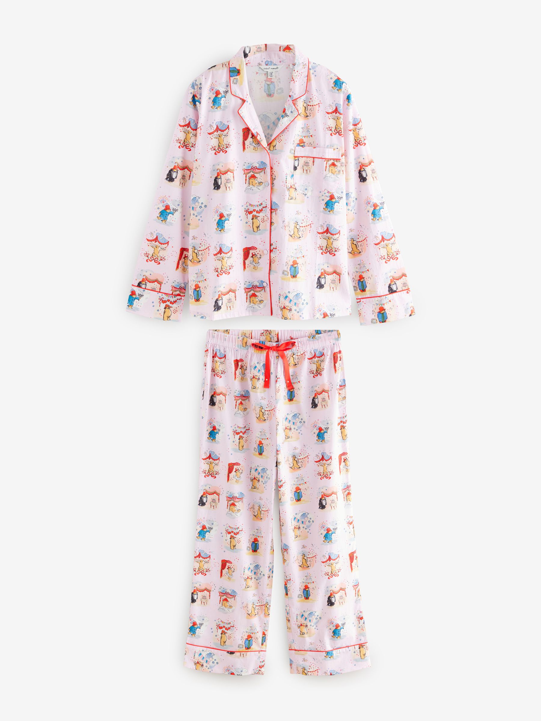 Buy Cath Kidston Pink Paddington Party Button Up 100% Cotton Pyjamas ...