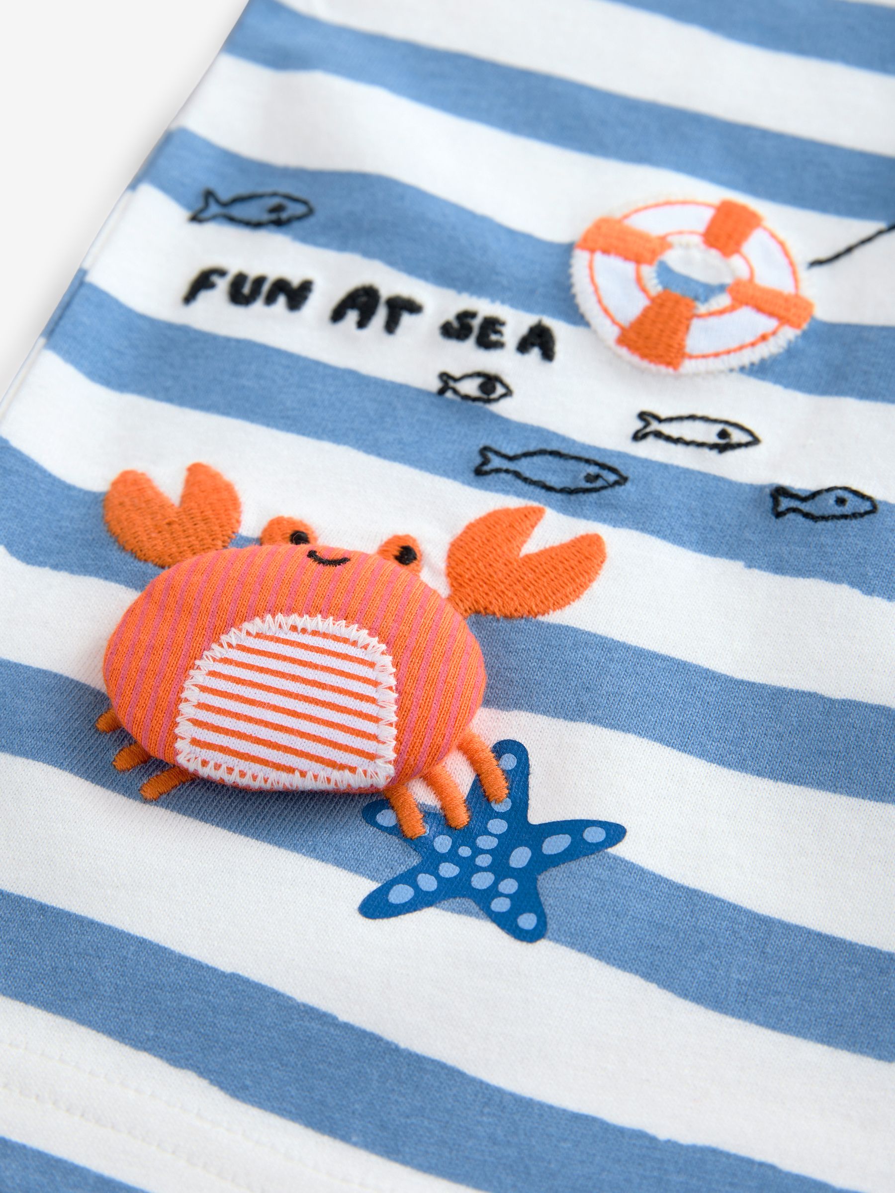 Buy Blue Stripe Short Sleeve 3D Padded Character T-Shirt (3mths-7yrs ...