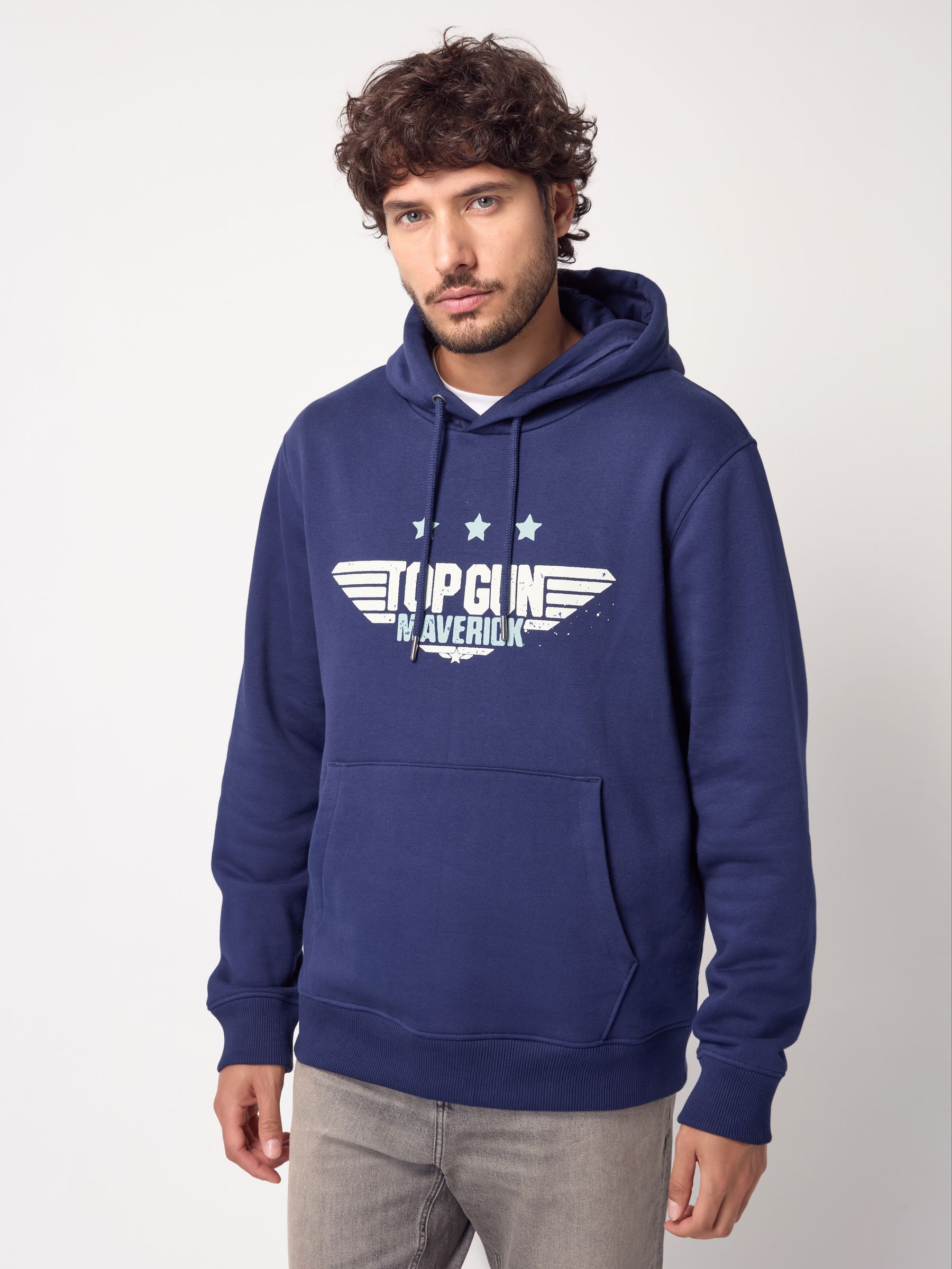 Buy Top Gun Blue Cotton Rich Printed Graphic Hoodie from the Next UK ...