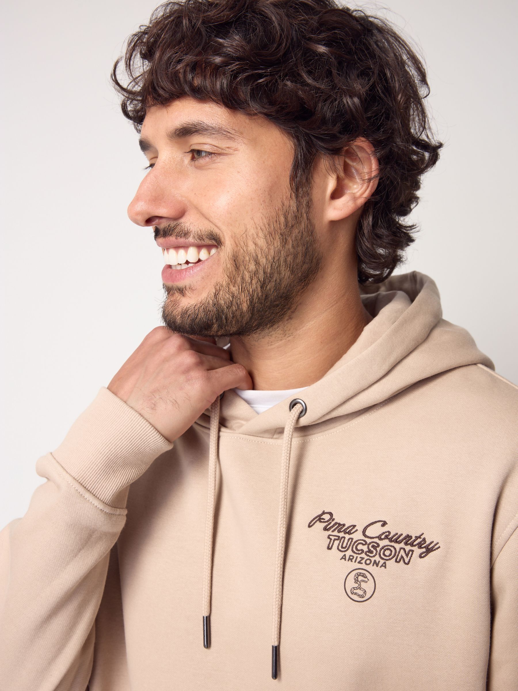 Buy Neutral Cotton Rich Printed Graphic Hoodie from the Next UK online shop