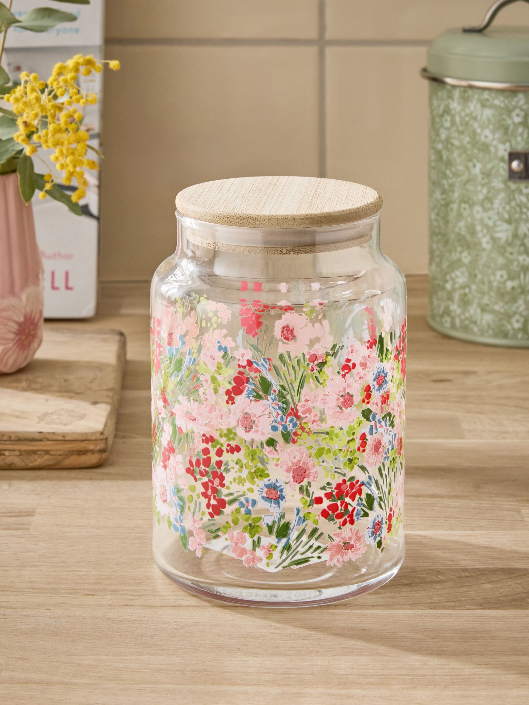 Buy Glass Floral Print Storage Jar from the Next UK online shop