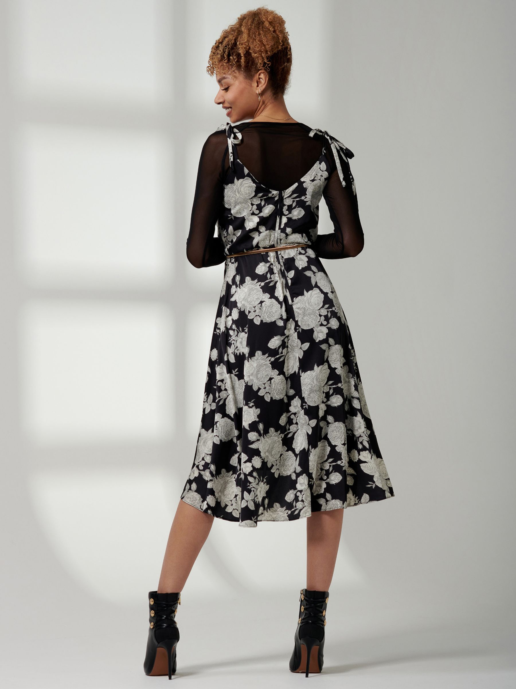 Buy Jolie Moi Black Spaghetti Strap Frill Hem Midi Dress from the Next ...