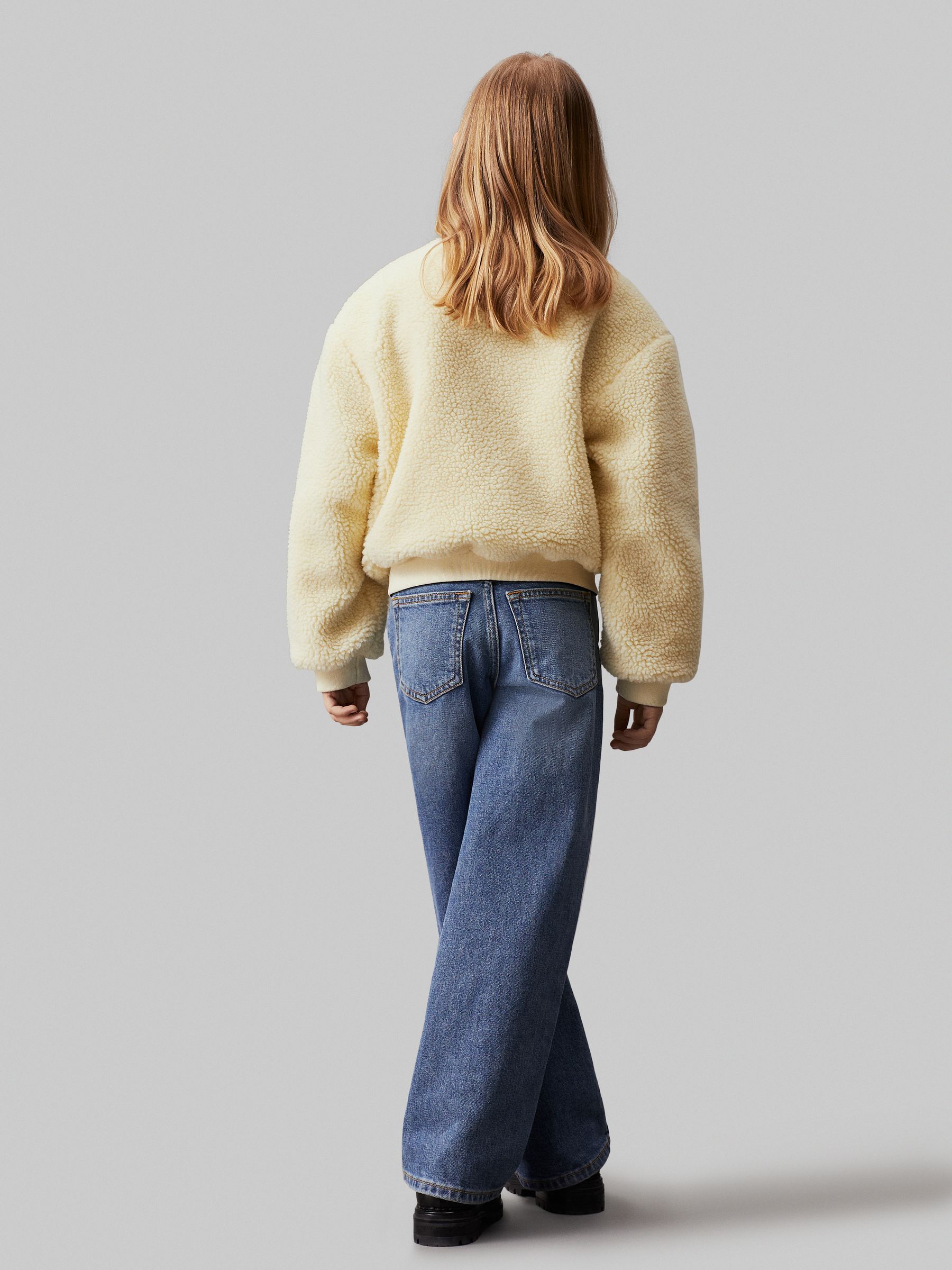 Buy Calvin Klein Natural Reversible Teddy Bomber Jacket from the Next ...