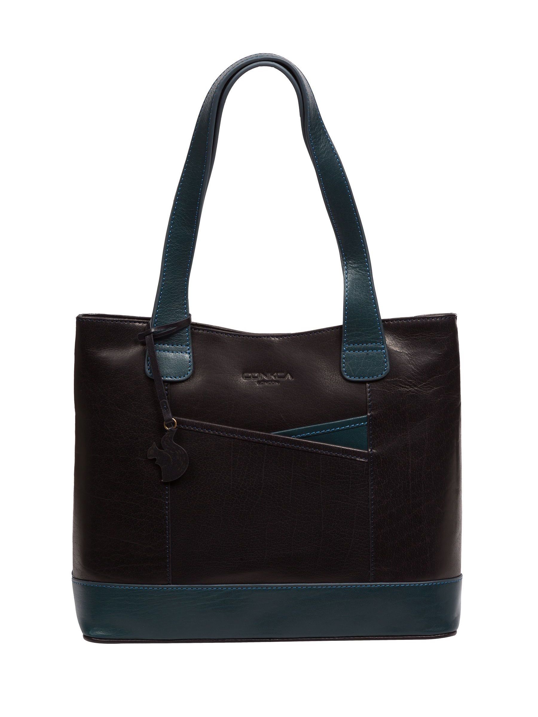 Buy Conkca Blue 'Little Patience' Leather Tote Bag from the Next UK ...