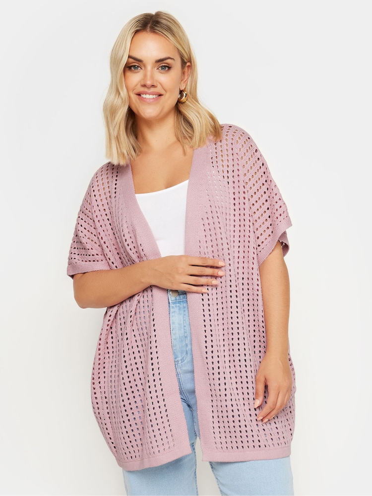 Buy Yours Curve Pink Crochet Cardigan from the Next UK online shop