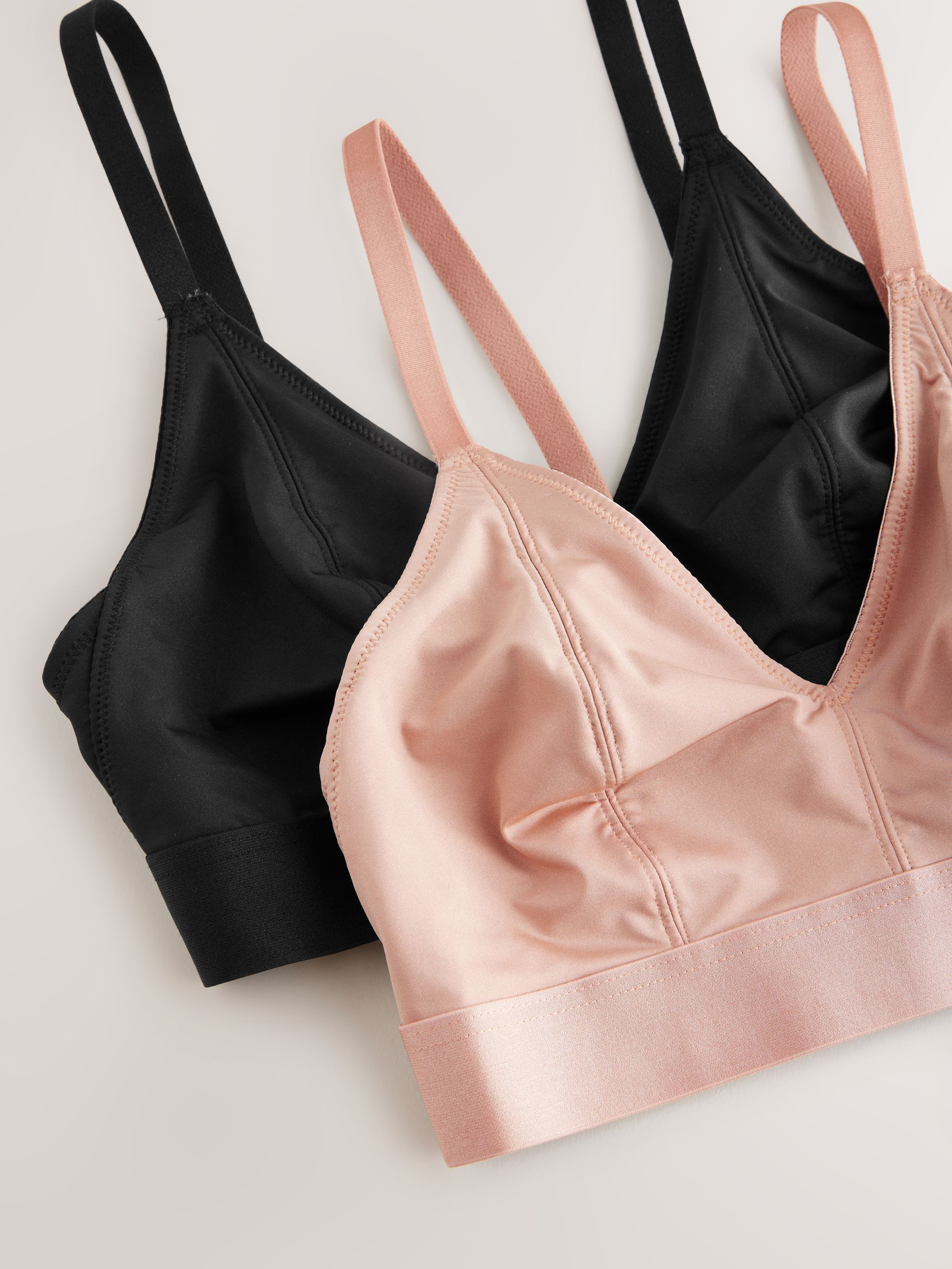 Buy Black/Nude Bralette DD+ Ultimate Comfort Non Wire Bralettes 2 Pack ...