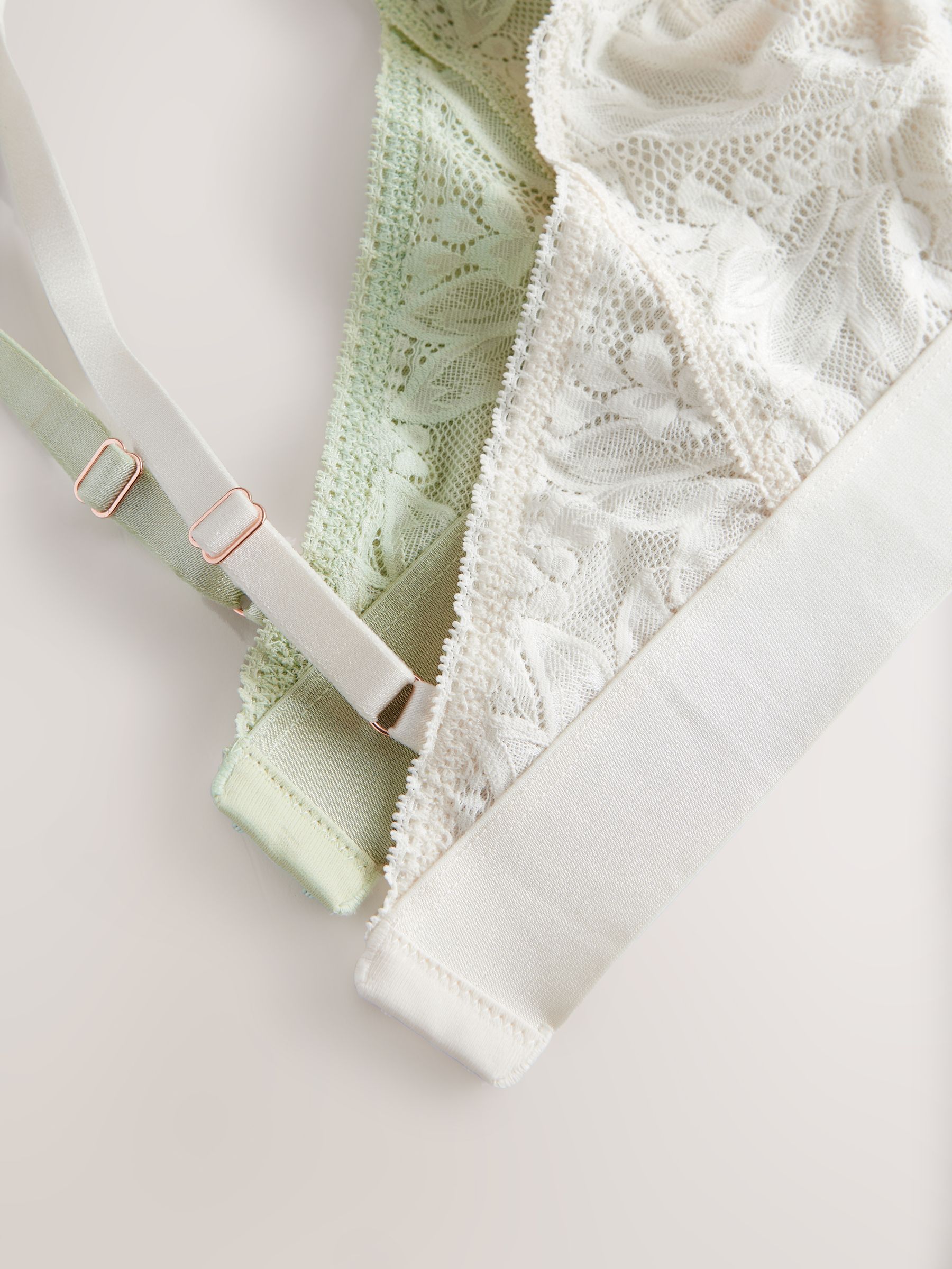 Buy Green/Cream DD+ Non Pad Non Wire Lace Detail Ultimate Comfort Bras ...