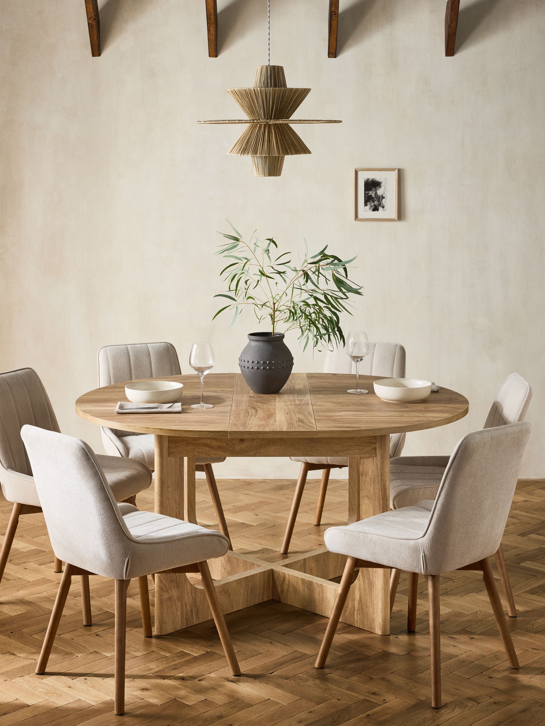 Buy Natural Arches 4 to 6 Seater Round Extending Dining Table from the ...