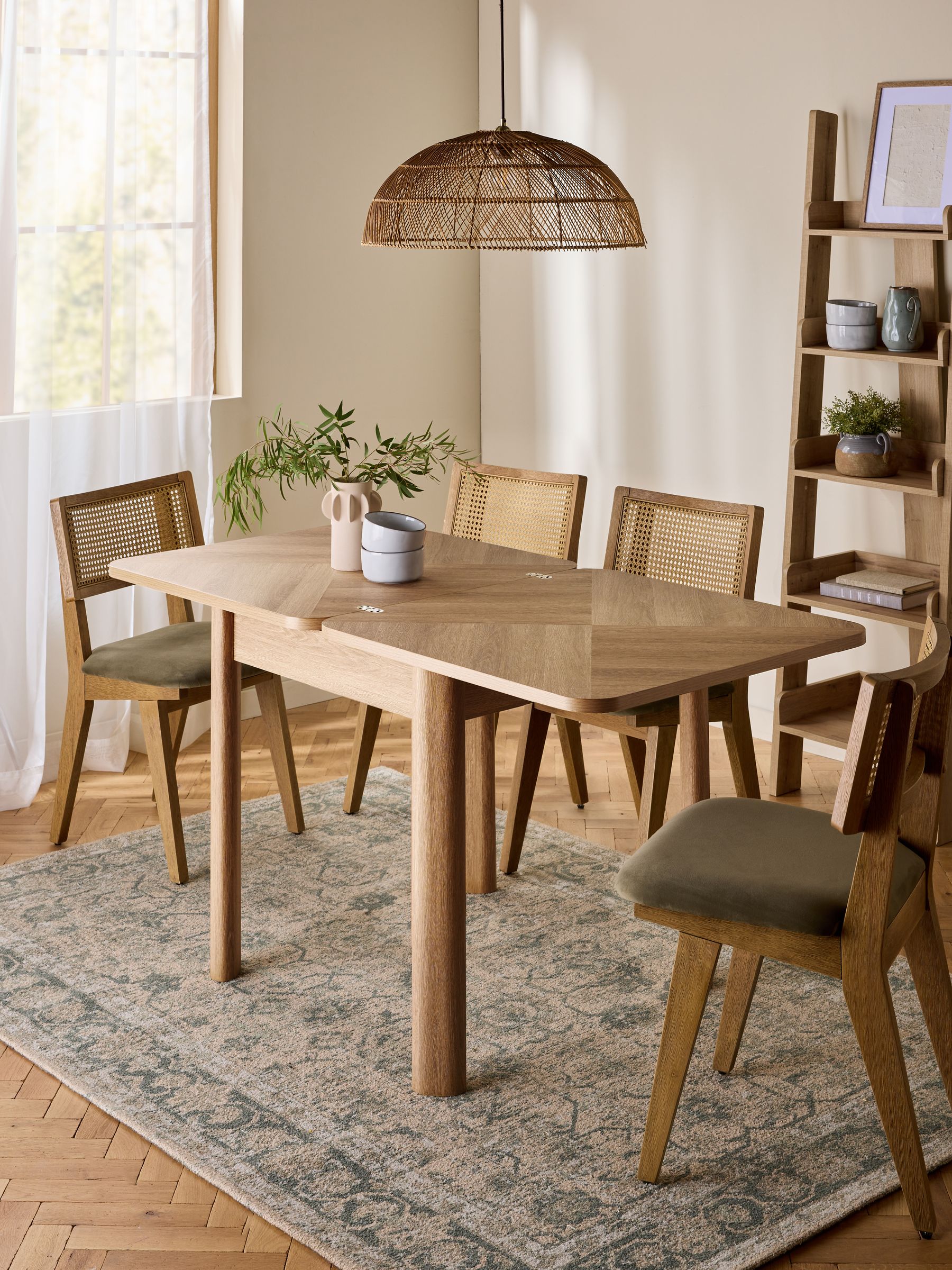 chevron extending dining table