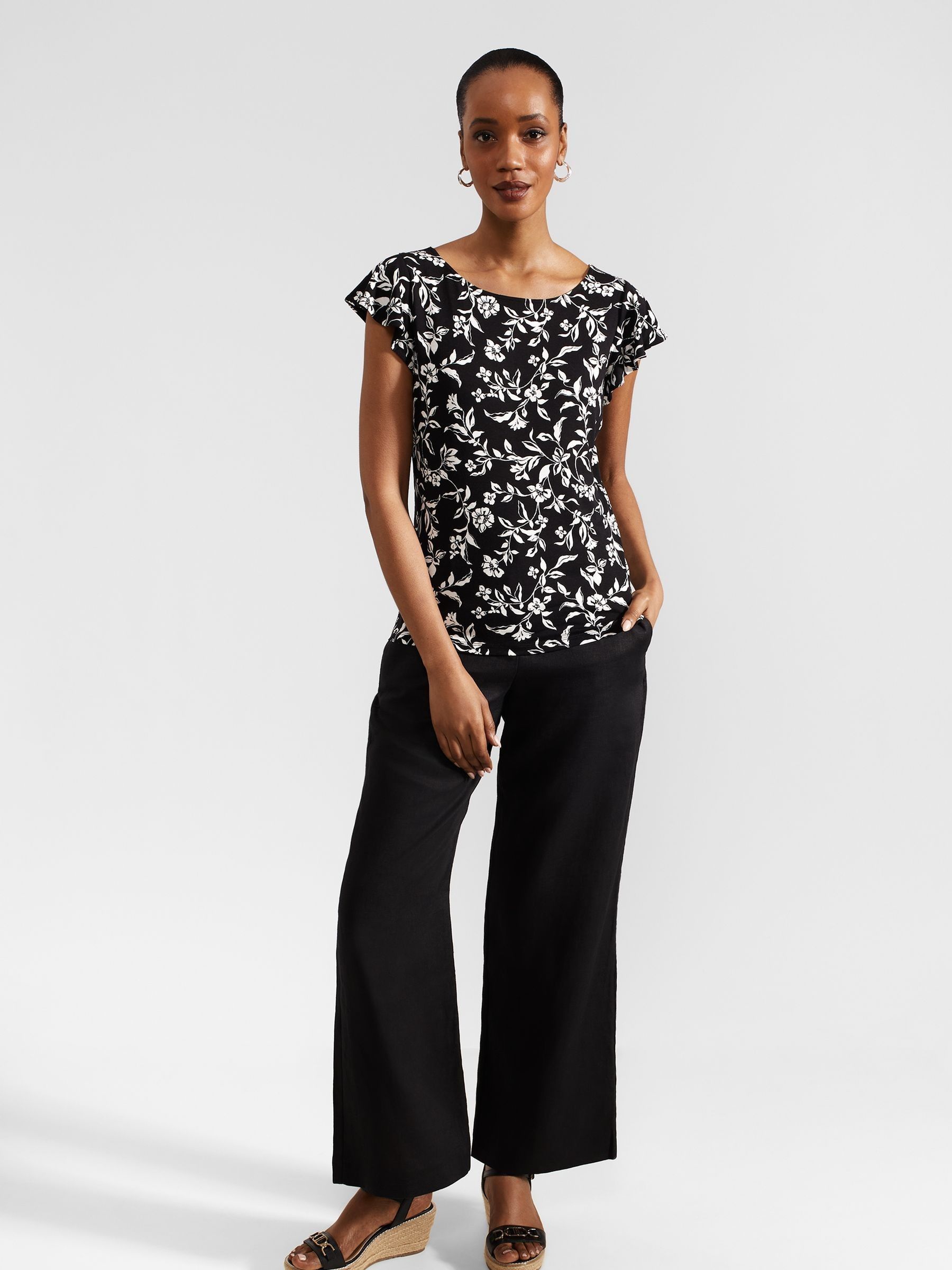 Buy Hobbs Black Printed Nessie Top from the Next UK online shop