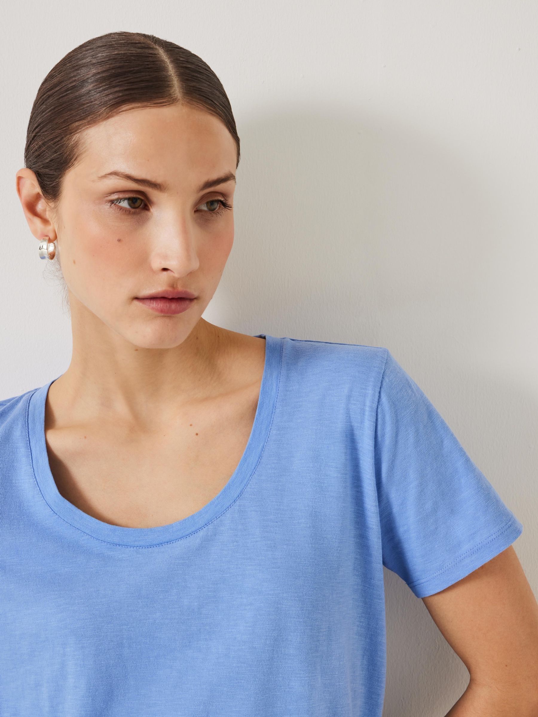 Buy Hush Light blue Hari Scoop Neck Slub T-Shirt from the Next UK ...