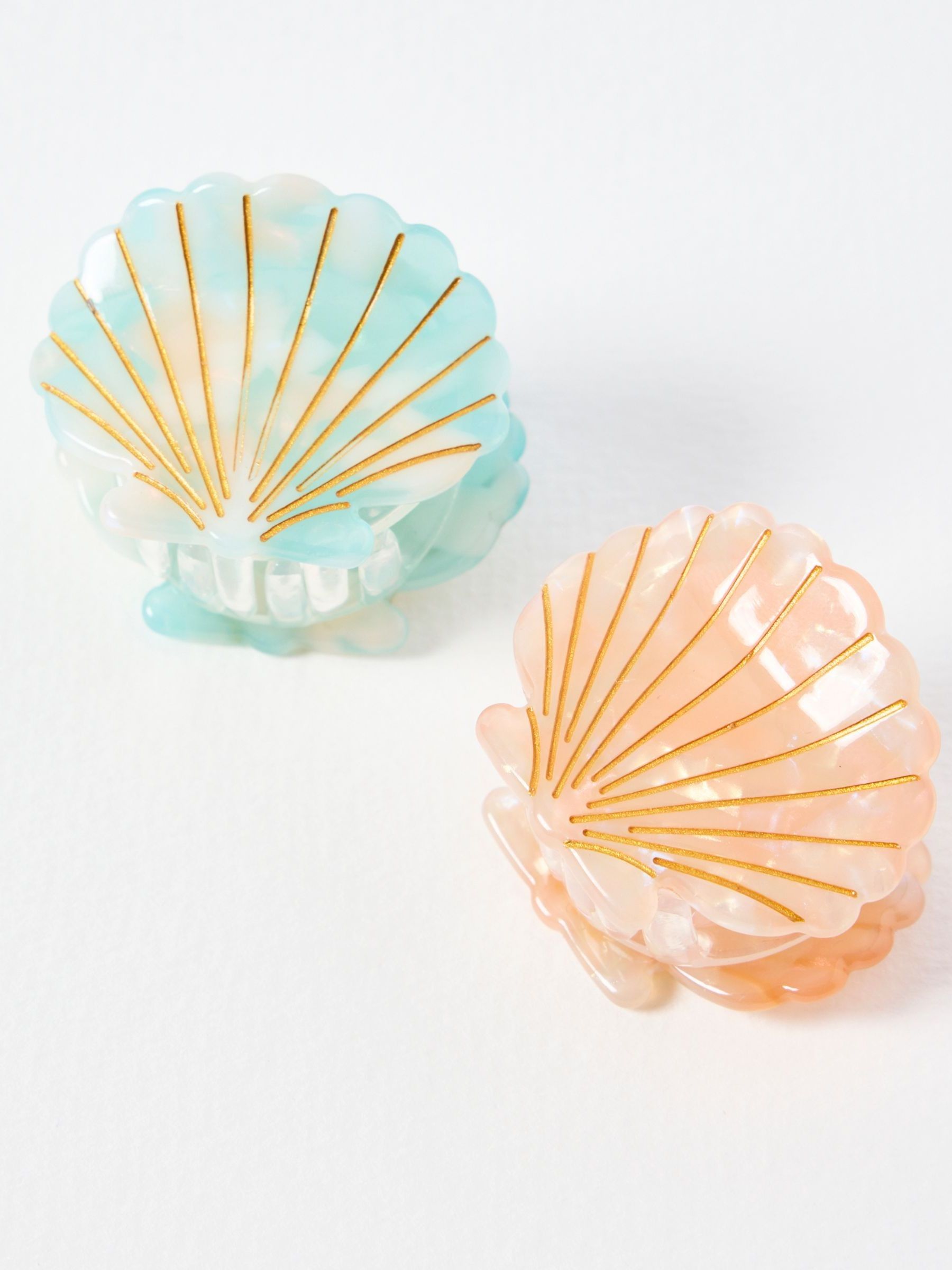 Buy Oliver Bonas Black Shell Bronte Hair Claw Clips 2 Pack from the ...