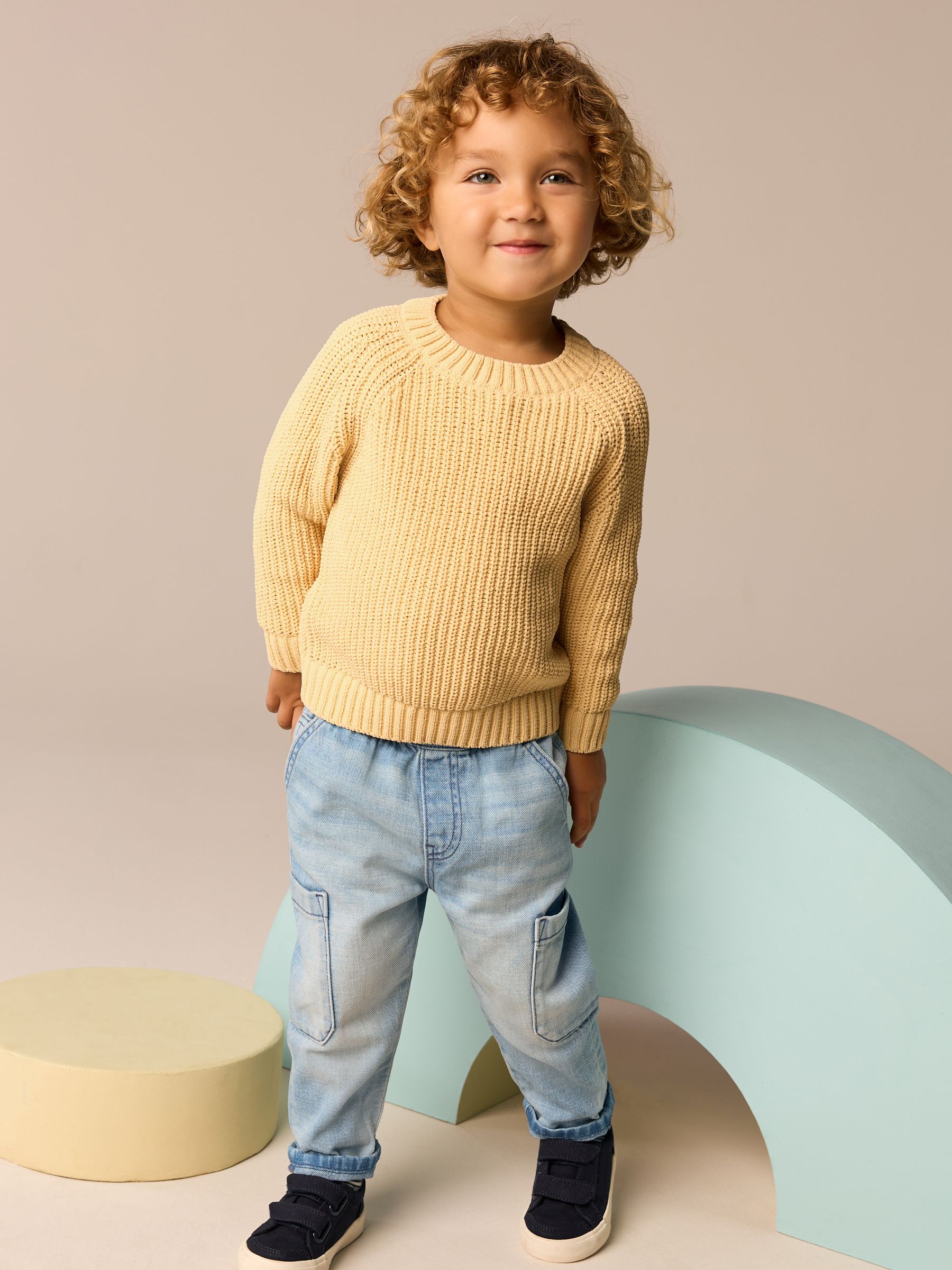 Buy Yellow Knitted Crew Neck Jumper (3mths-7yrs) from the Next UK ...