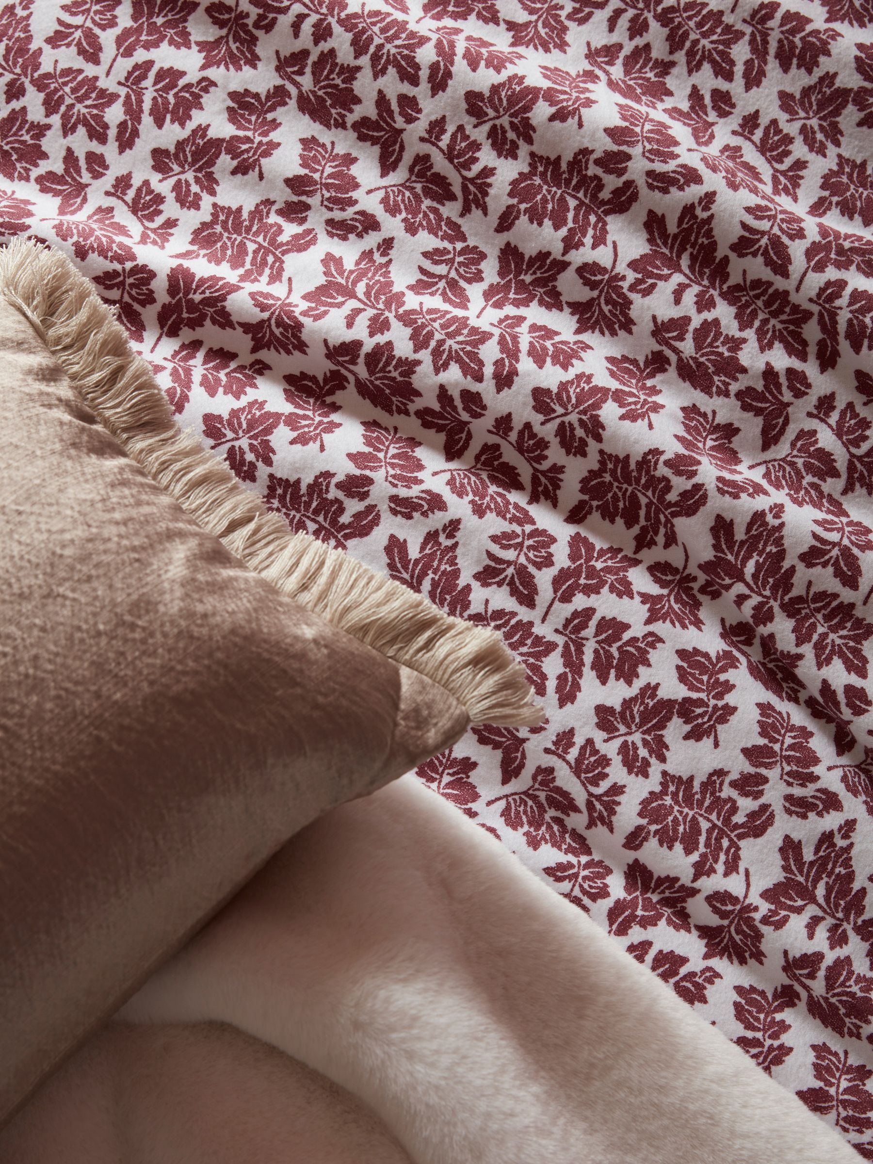 Buy Laura Ashley Ruby Red 100% Cotton Hargate Leaves Duvet Cover and ...