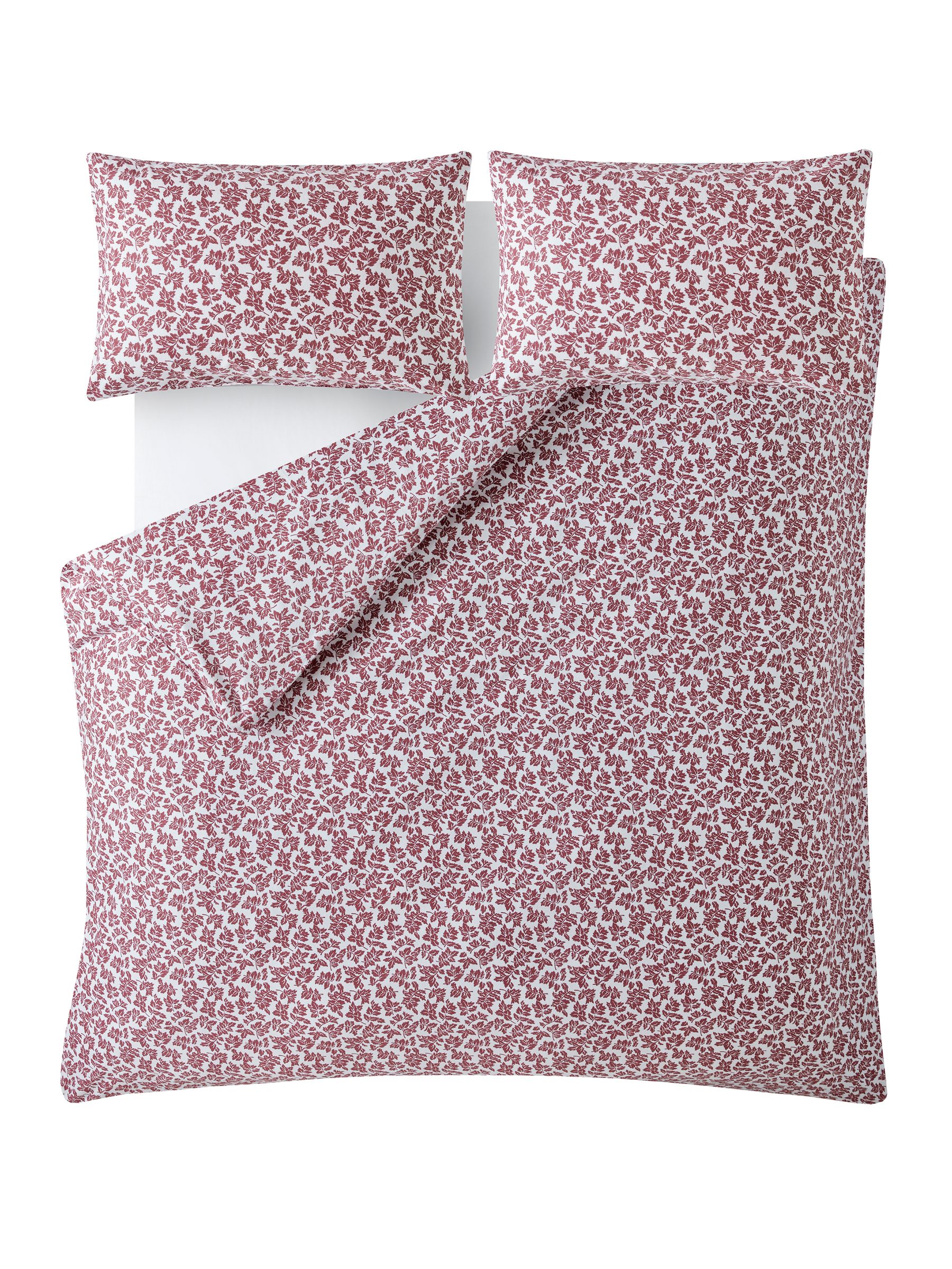 Buy Laura Ashley Ruby Red 100% Cotton Hargate Leaves Duvet Cover and ...