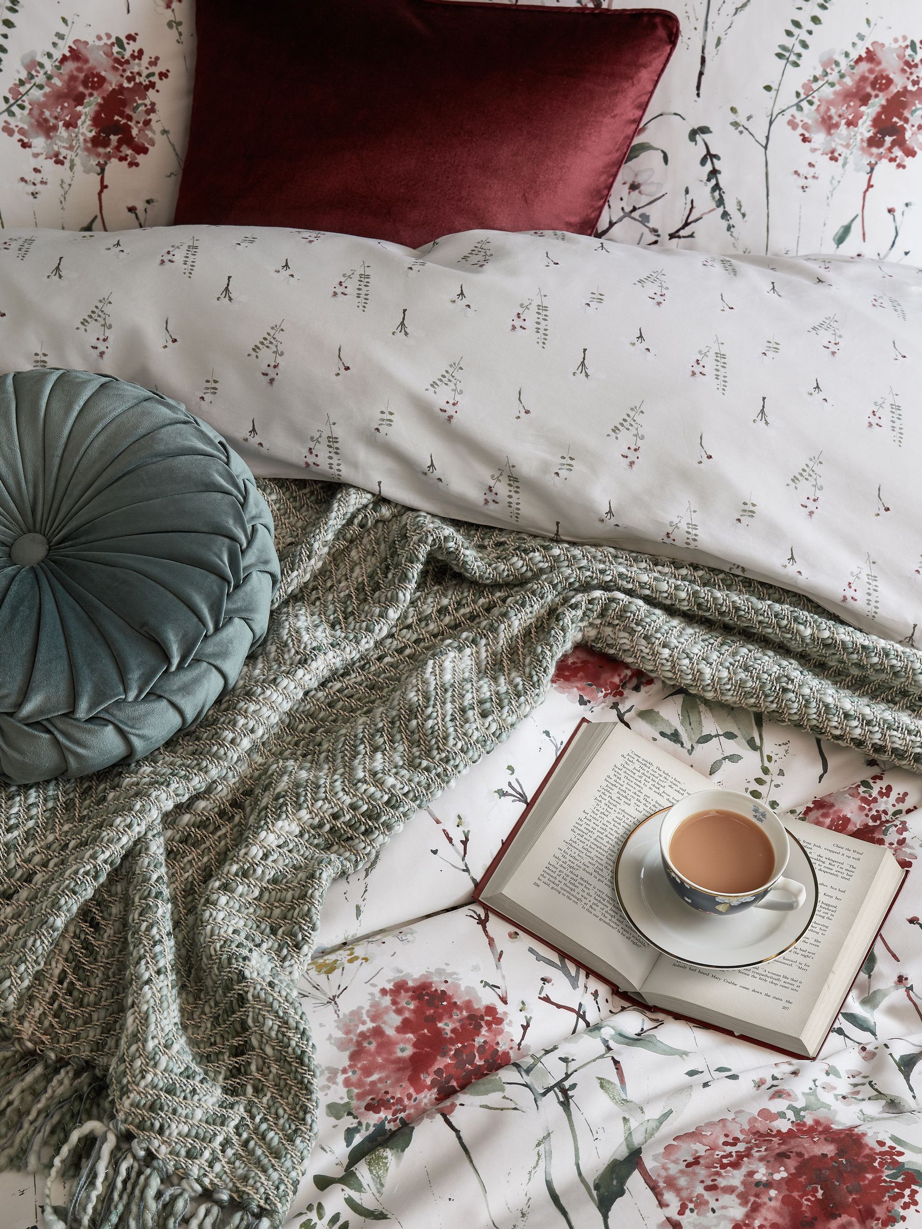 Buy Laura Ashley Red Ruby 100% Cotton Sateen 220 Thread Count ...