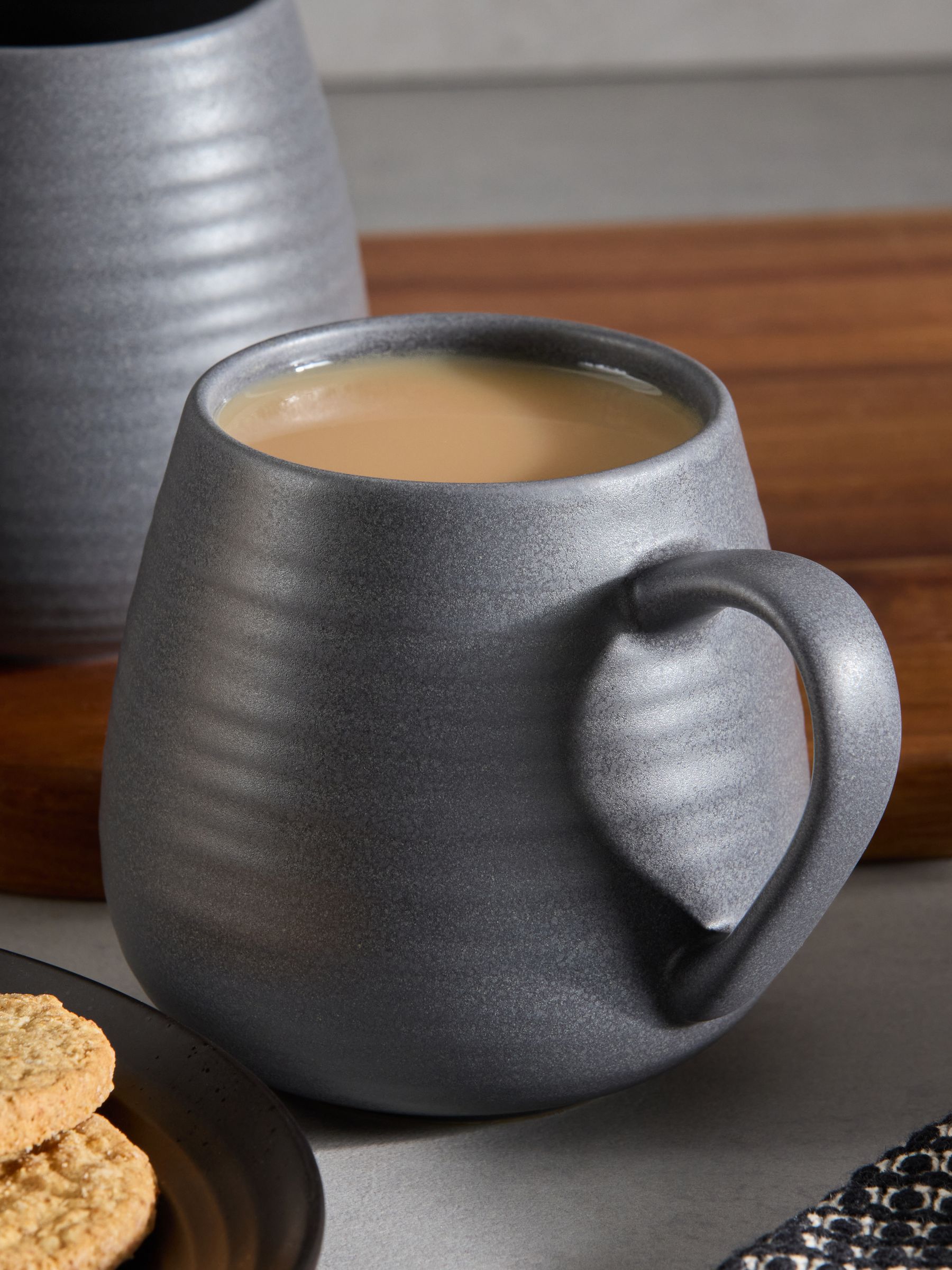 Buy Set of 4 Charcoal Grey Kya Mugs from the Next UK online shop