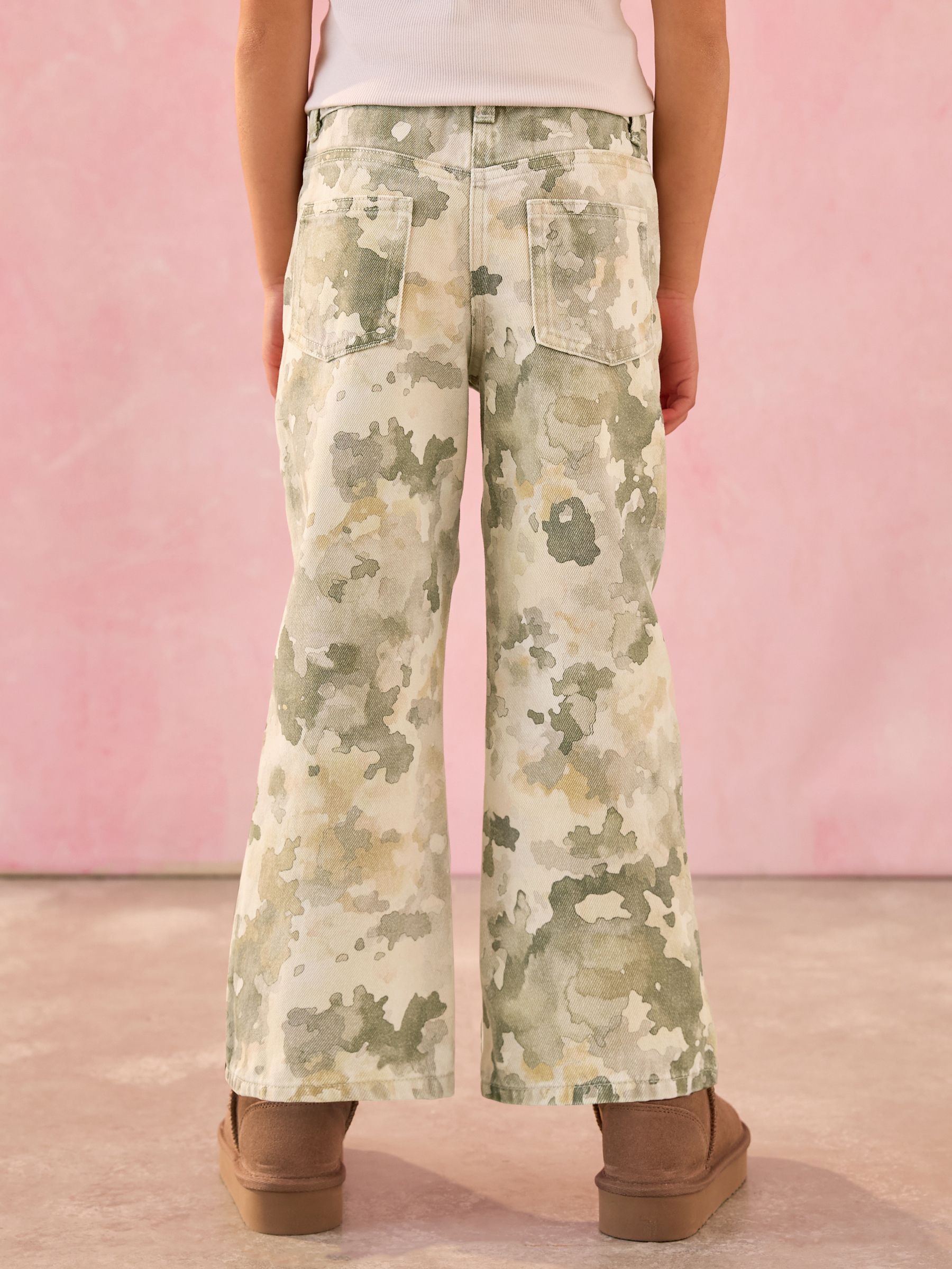 Buy Camo Print Wide Leg Jeans (3-16yrs) from the Next UK online shop