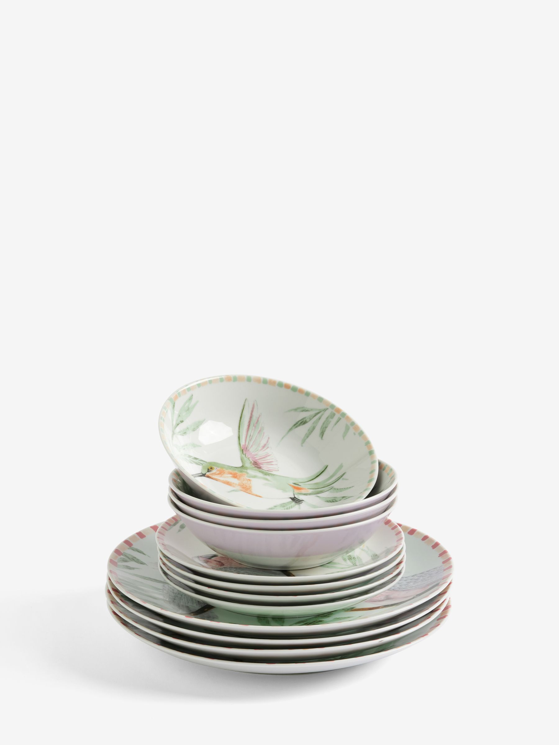 Buy 12 Piece Multi Colour Love Birds Dinner Set from Next Spain