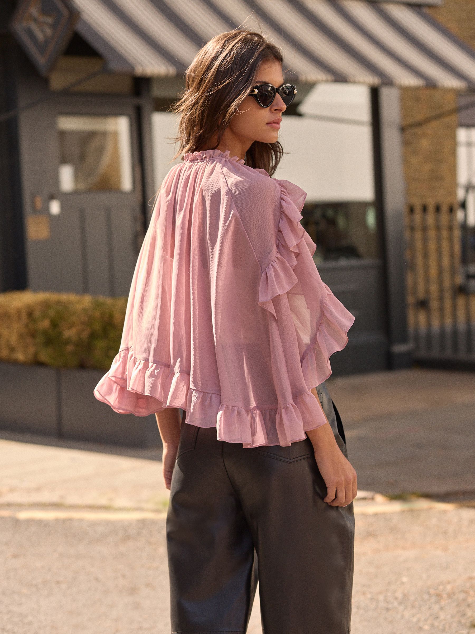 Buy Dusty Pink Frill Cape from Next United Arab Emirates