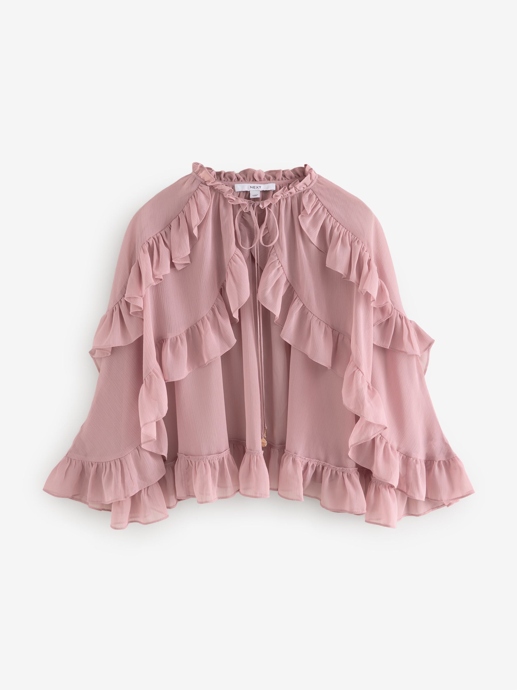 Buy Dusty Pink Frill Cape from the Next UK online shop