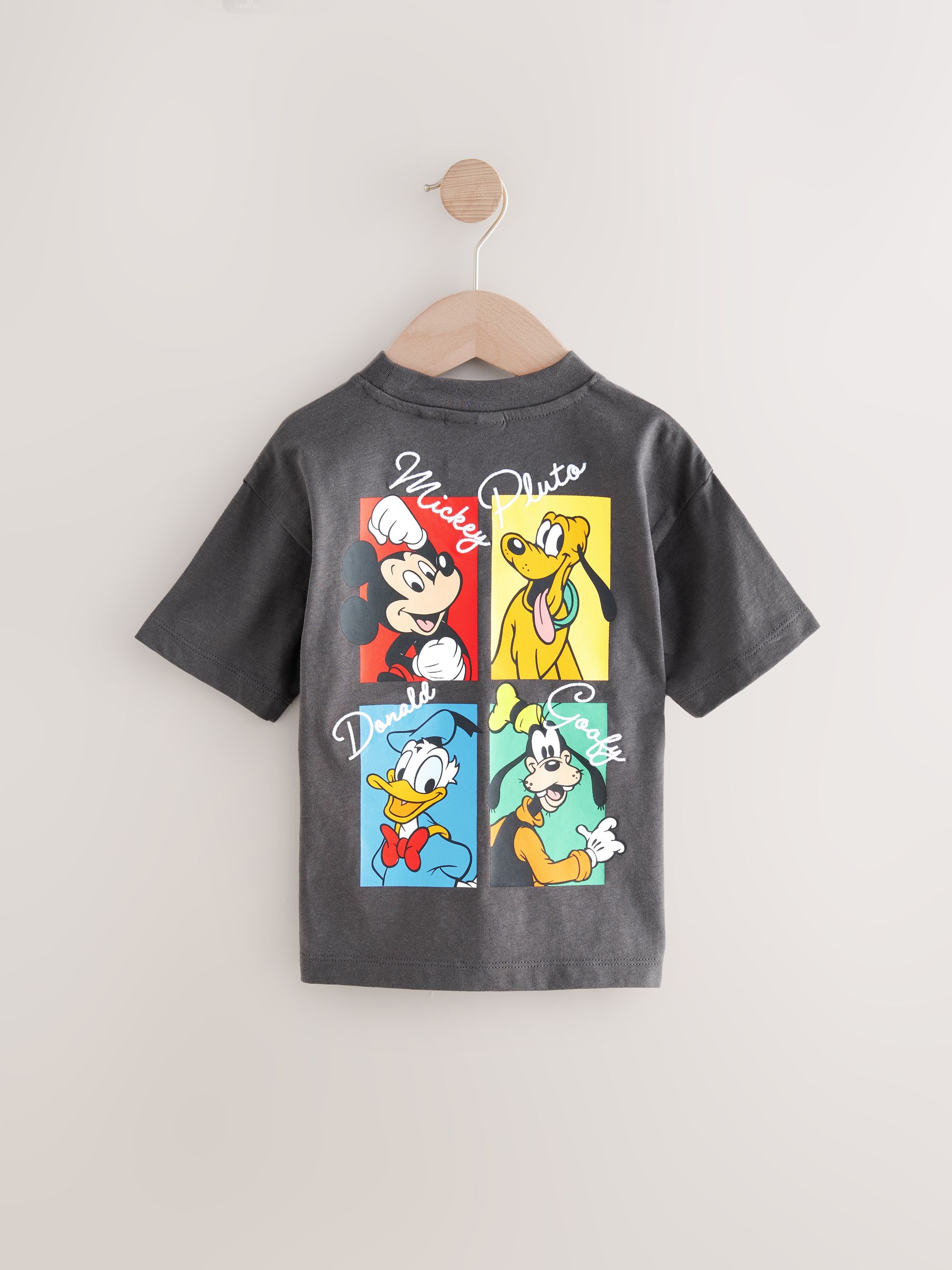 Buy Charcoal Grey Mickey Mouse Short Sleeve T-Shirt (3mths-8yrs) from ...