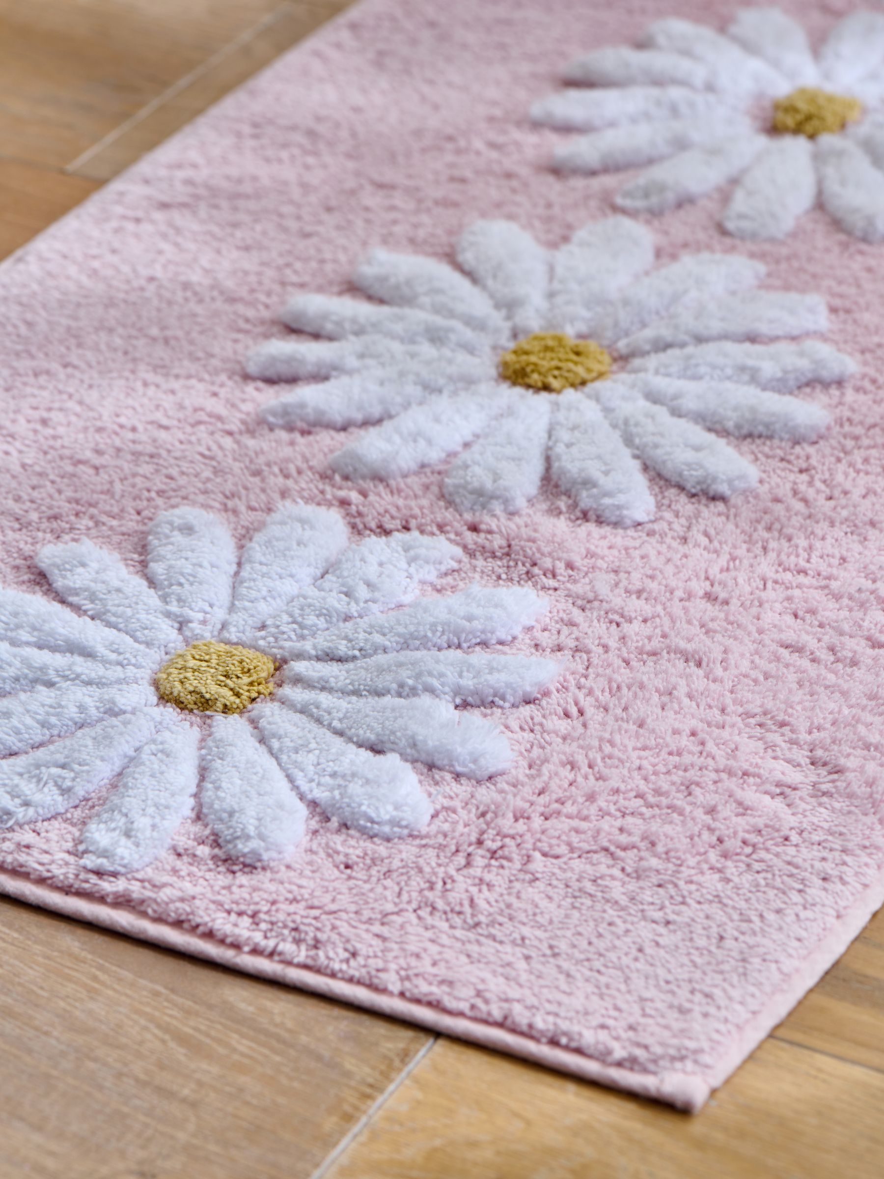 Buy Pink Daisy 100% Cotton Runner Bath Mat from Next United Arab Emirates