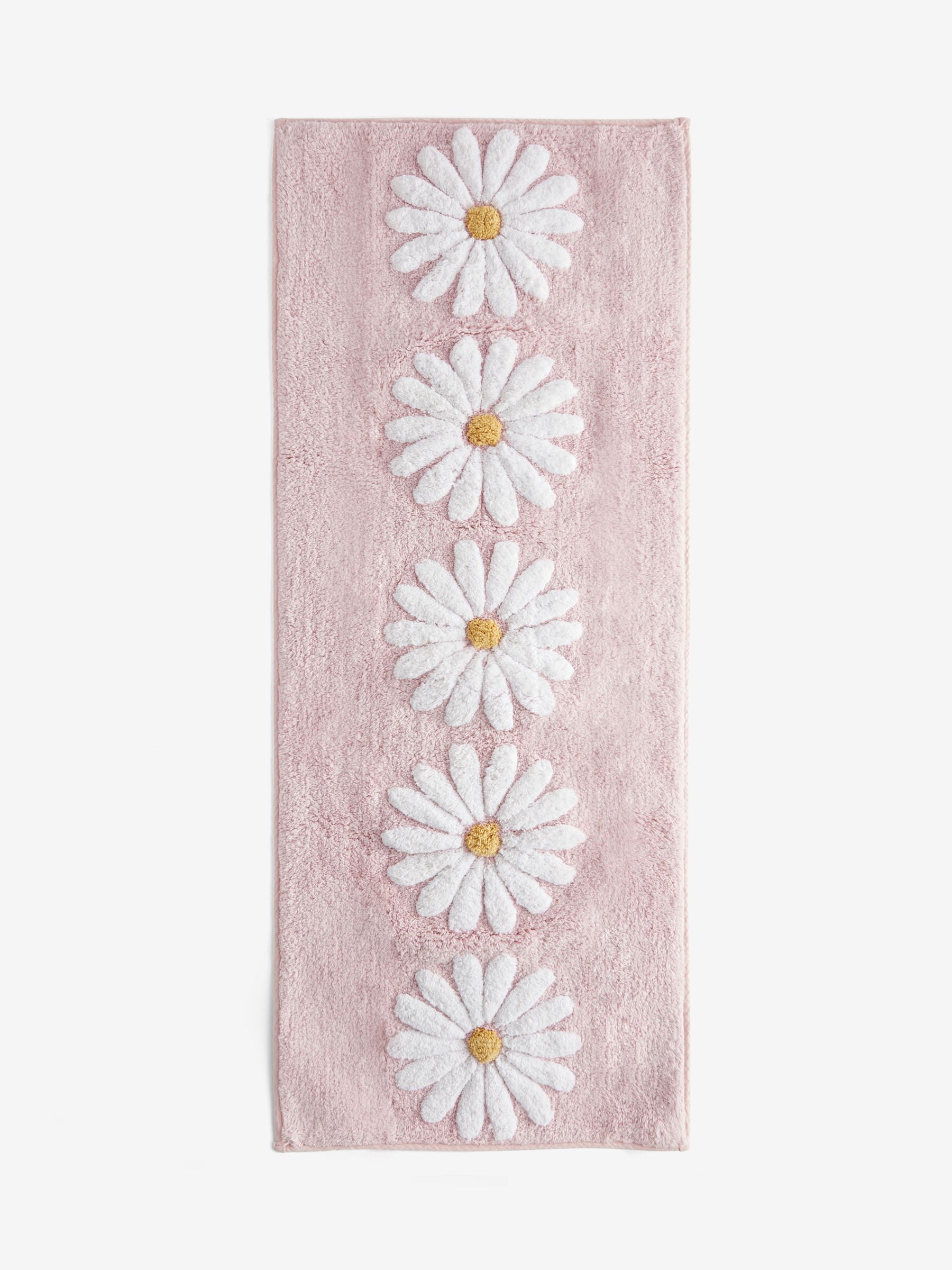 Buy Pink Daisy 100% Cotton Runner Bath Mat from Next United Arab Emirates