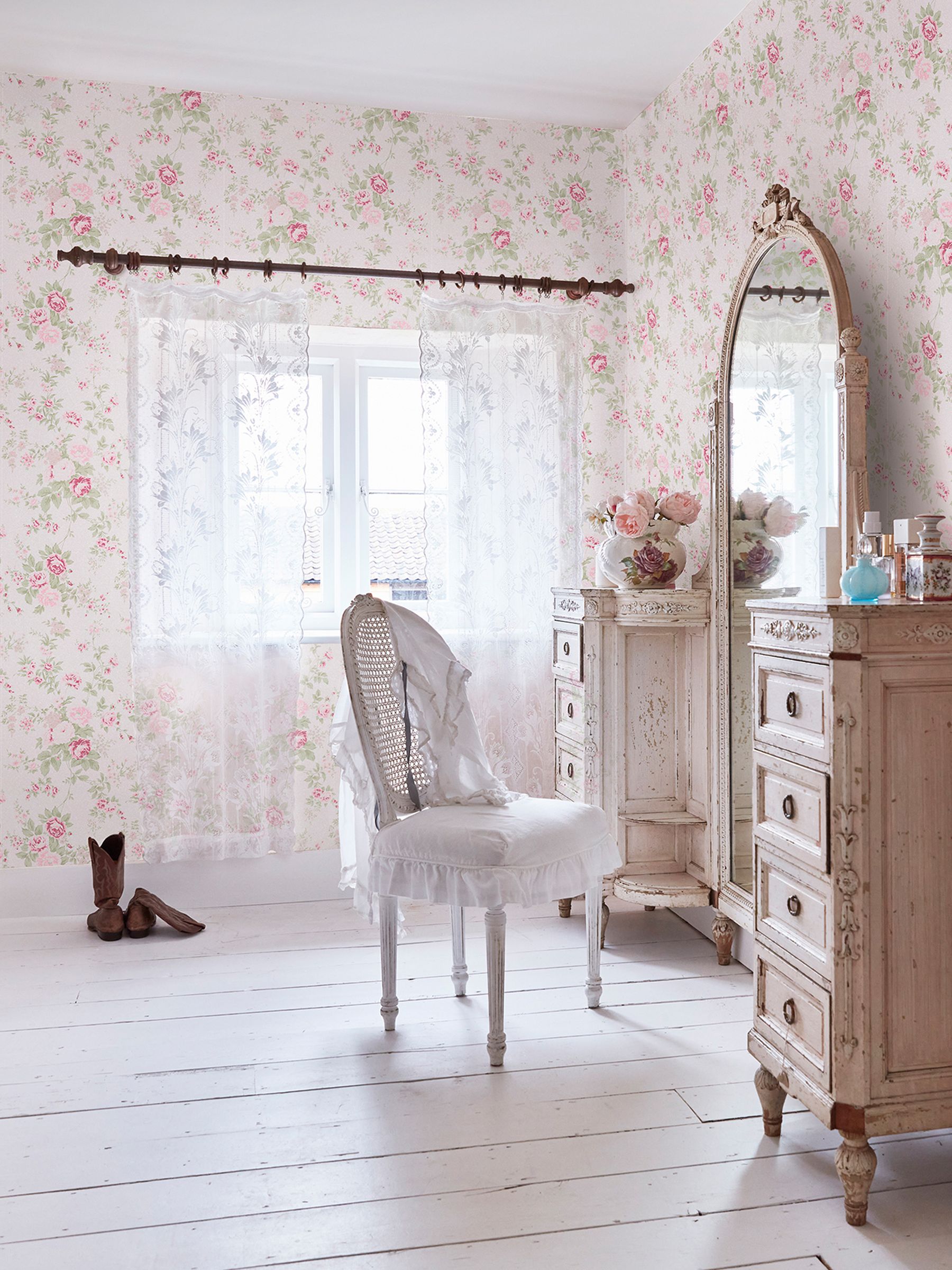 Buy Shabby Chic by Rachel Ashwell® Pink Wild Flower 10M Wallpaper from ...