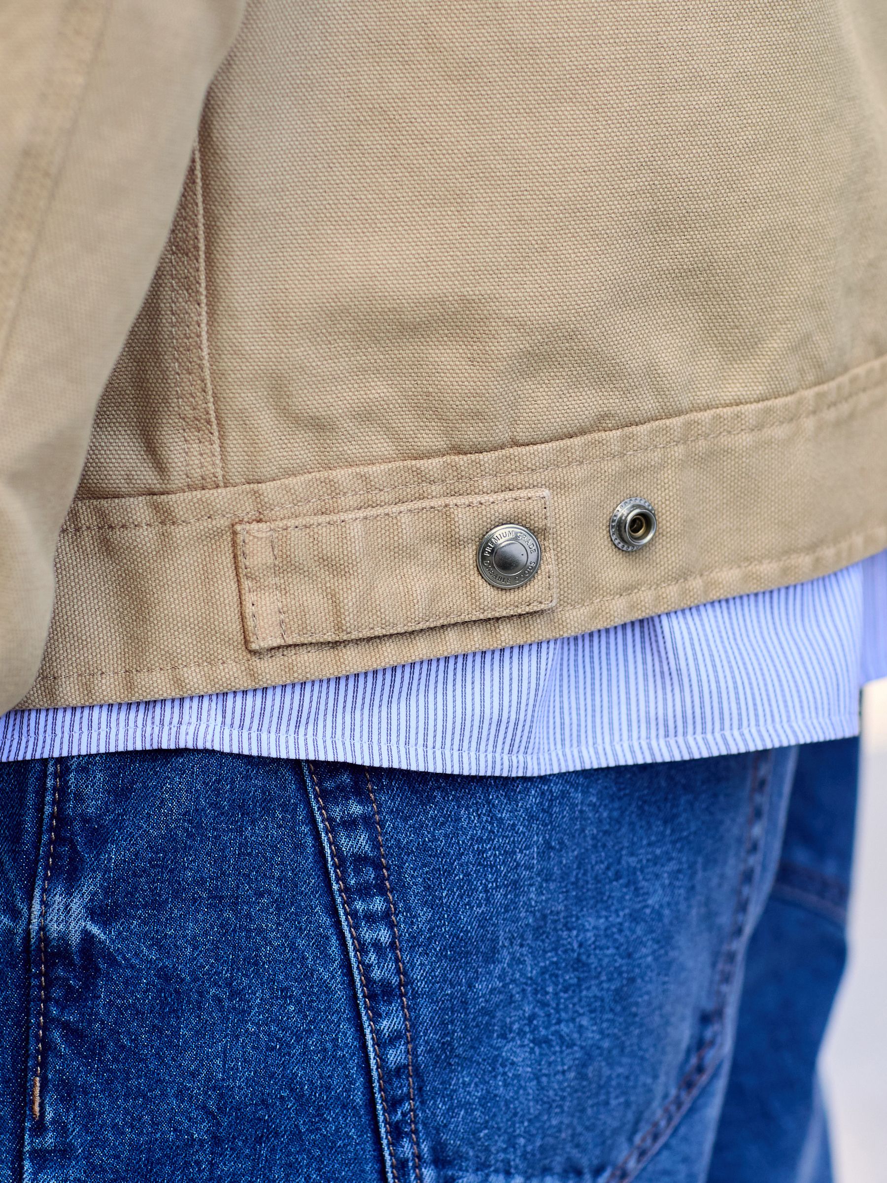 Buy Stone Canvas Worker Jacket with Corduroy Collar from the Next UK ...