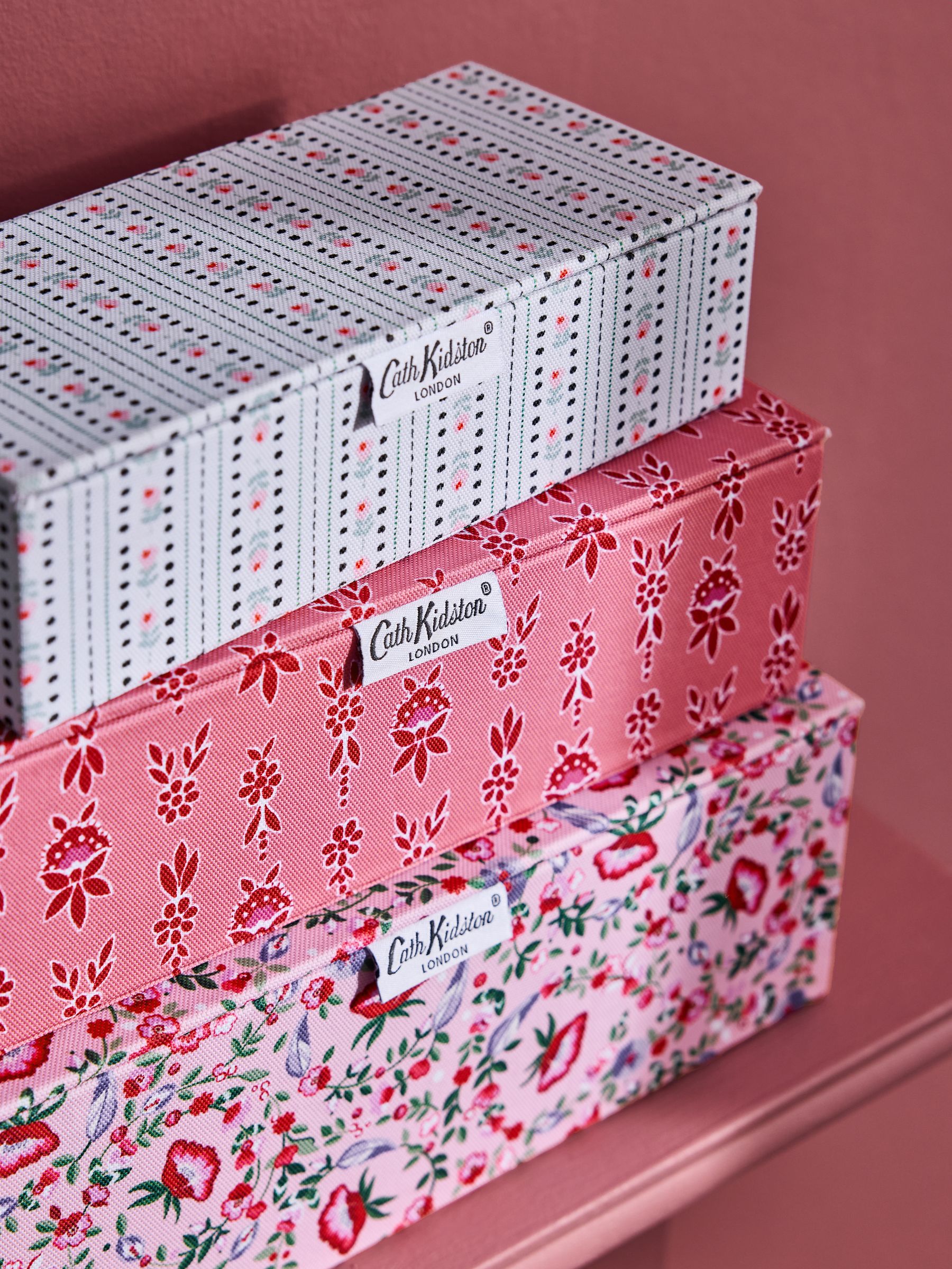 Buy Cath Kidston Set of 3 Pink Floral Storage Boxes from the Next UK ...