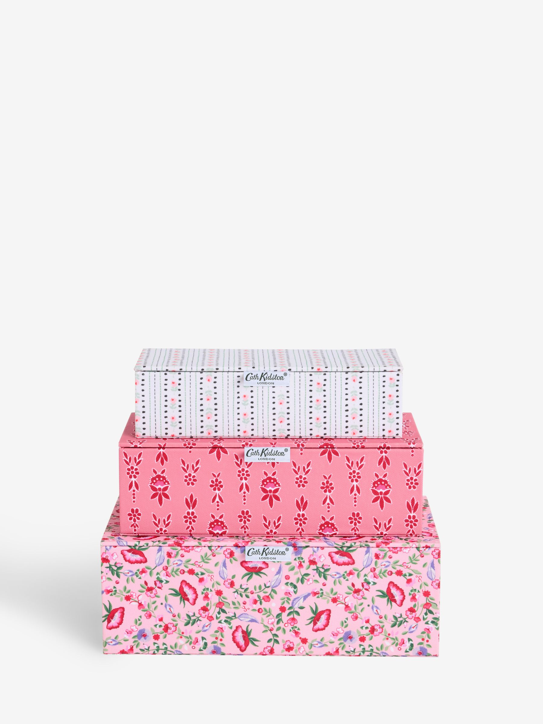 Buy Cath Kidston Set of 3 Pink Floral Storage Boxes from the Next UK ...