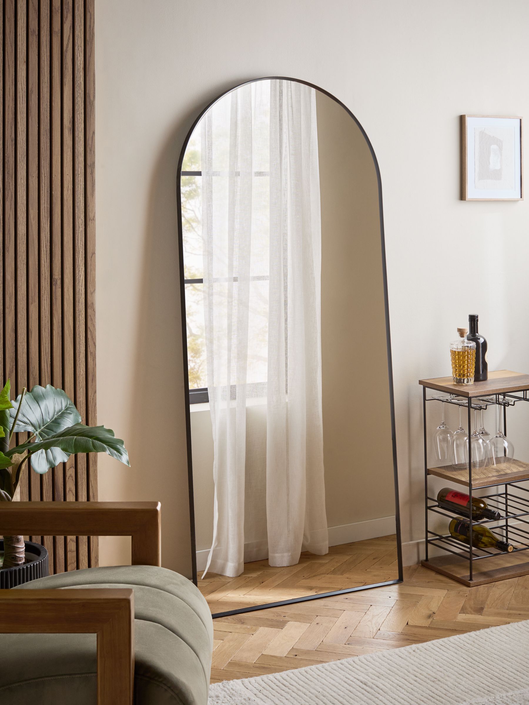 Buy Black Extra Large Metal Arch Full Length Leaner Mirror from the ...