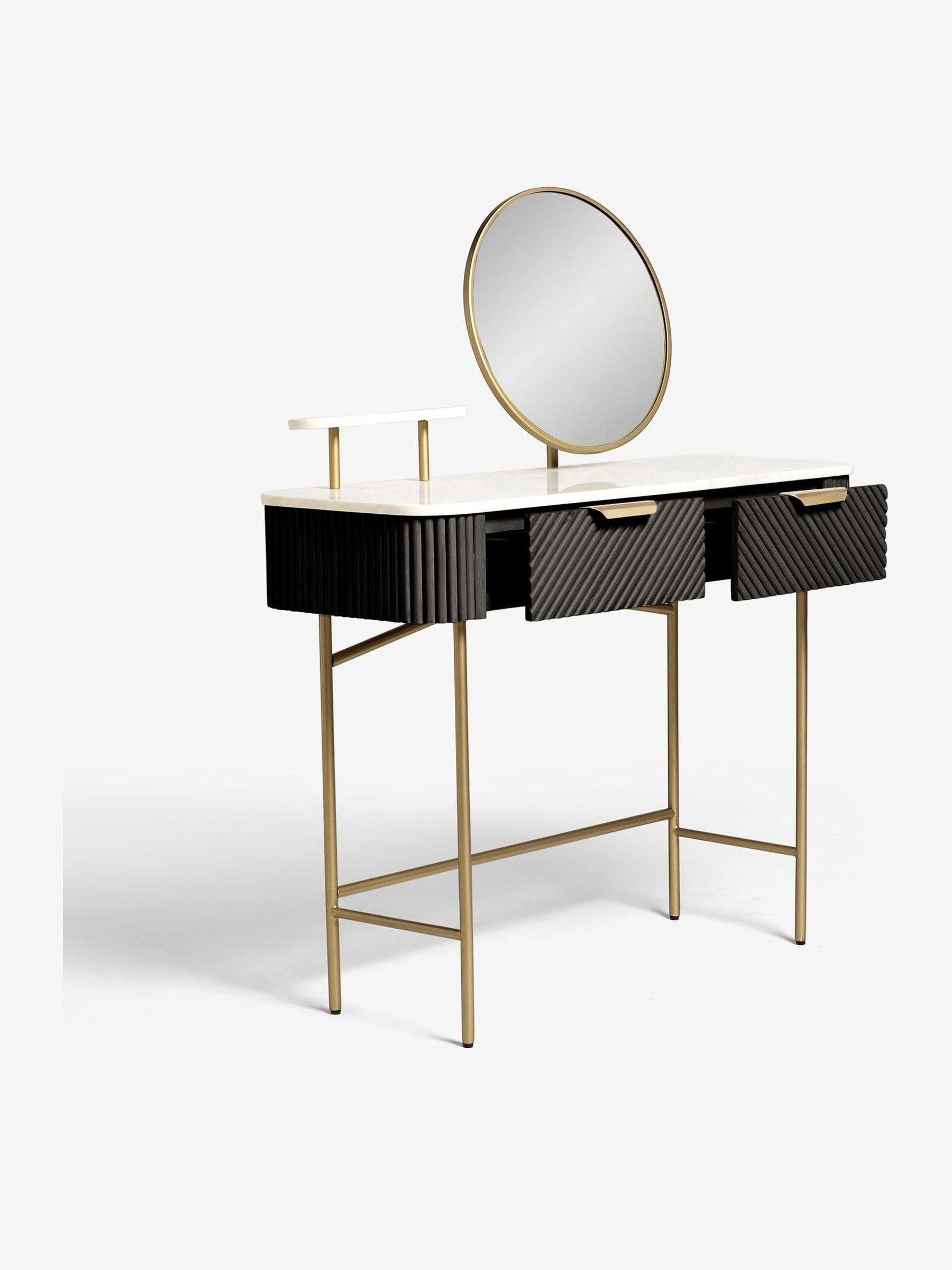 Buy Black Valencia 2 Drawer Solid Mango Wood Dressing Table from the ...