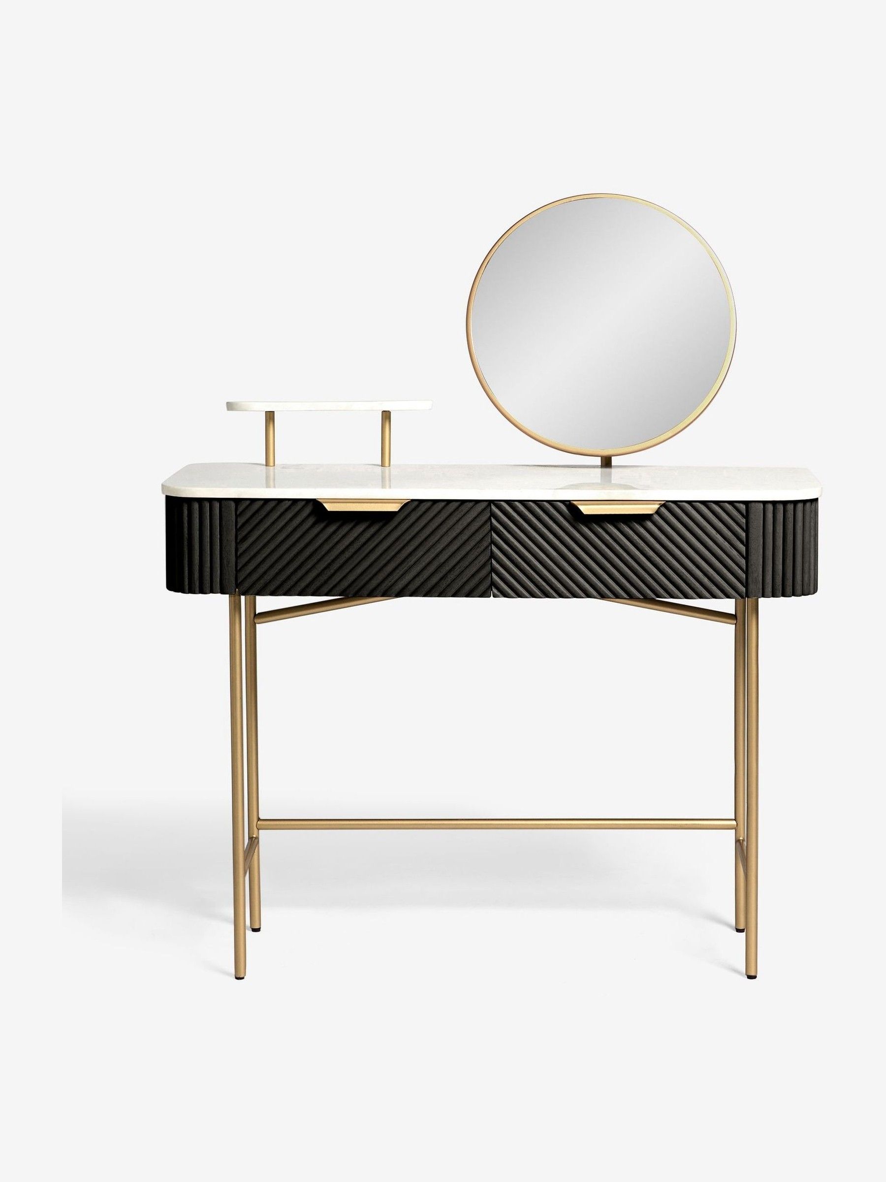 Buy Black Valencia 2 Drawer Solid Mango Wood Dressing Table from the ...