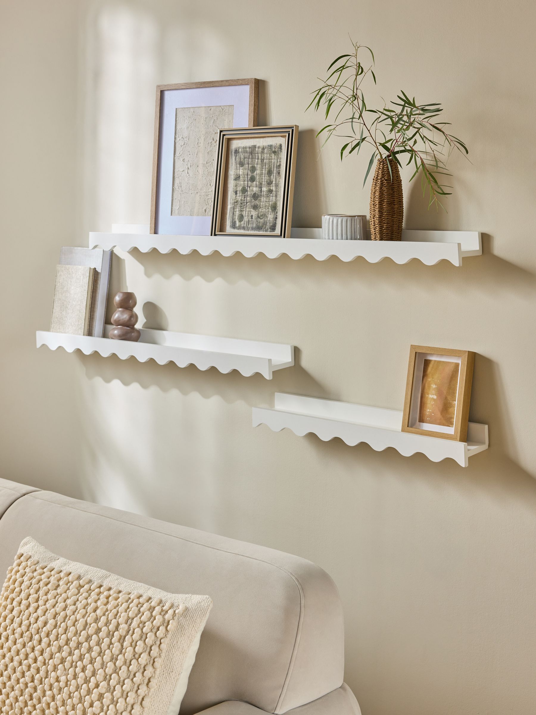 Buy White Wavy Picture Wall Shelf from the Next UK online shop