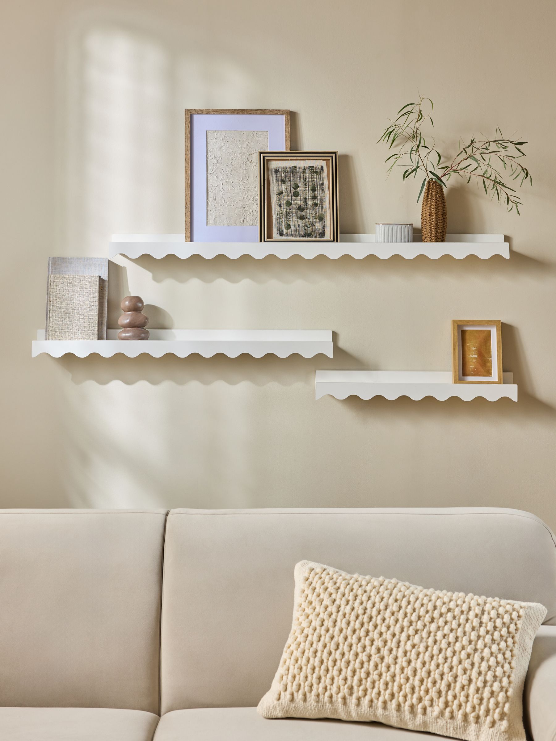 Buy White Wavy Picture Wall Shelf from the Next UK online shop