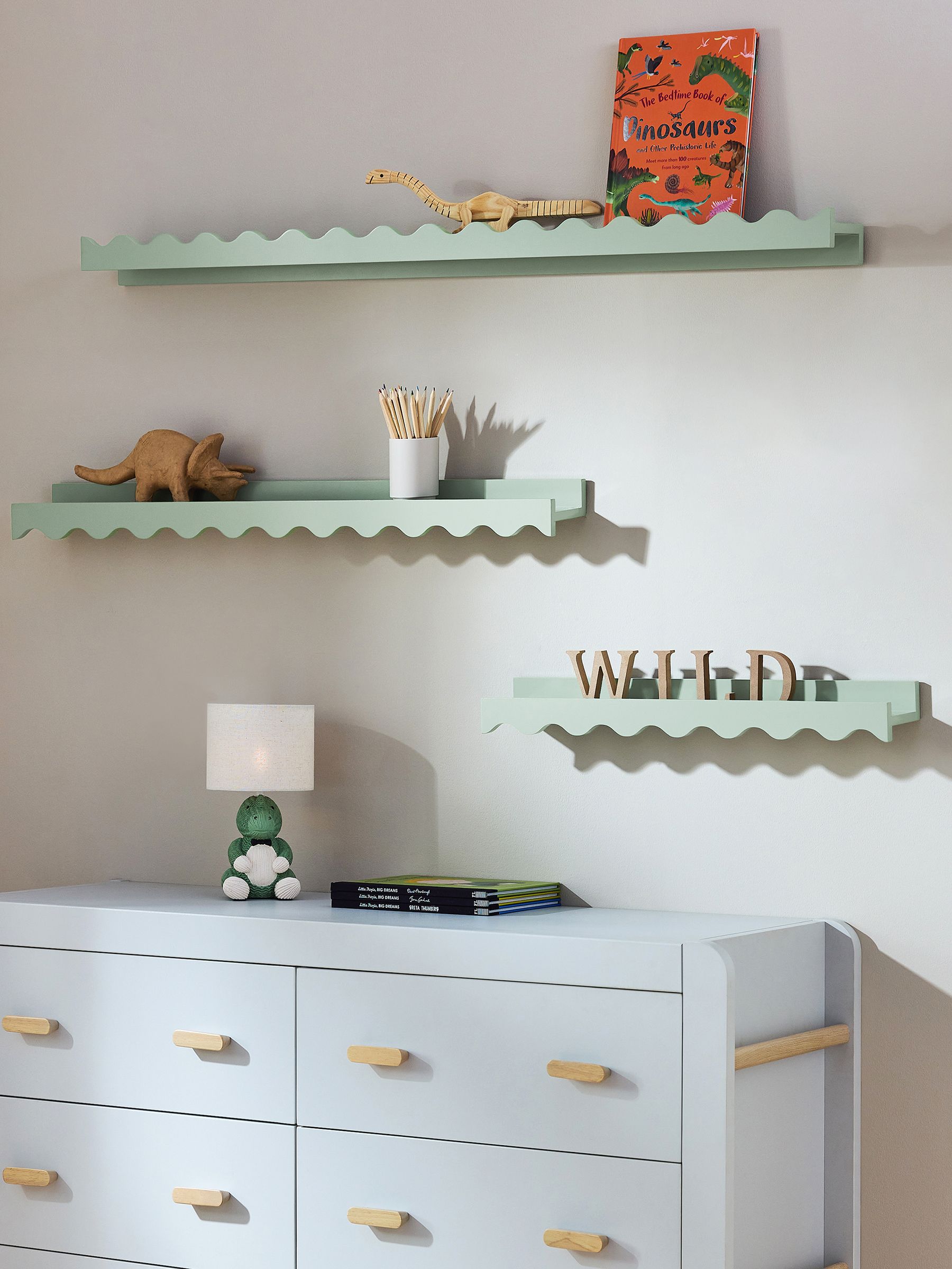 Buy Sage Green Wavy Picture Wall Shelf from the Next UK online shop