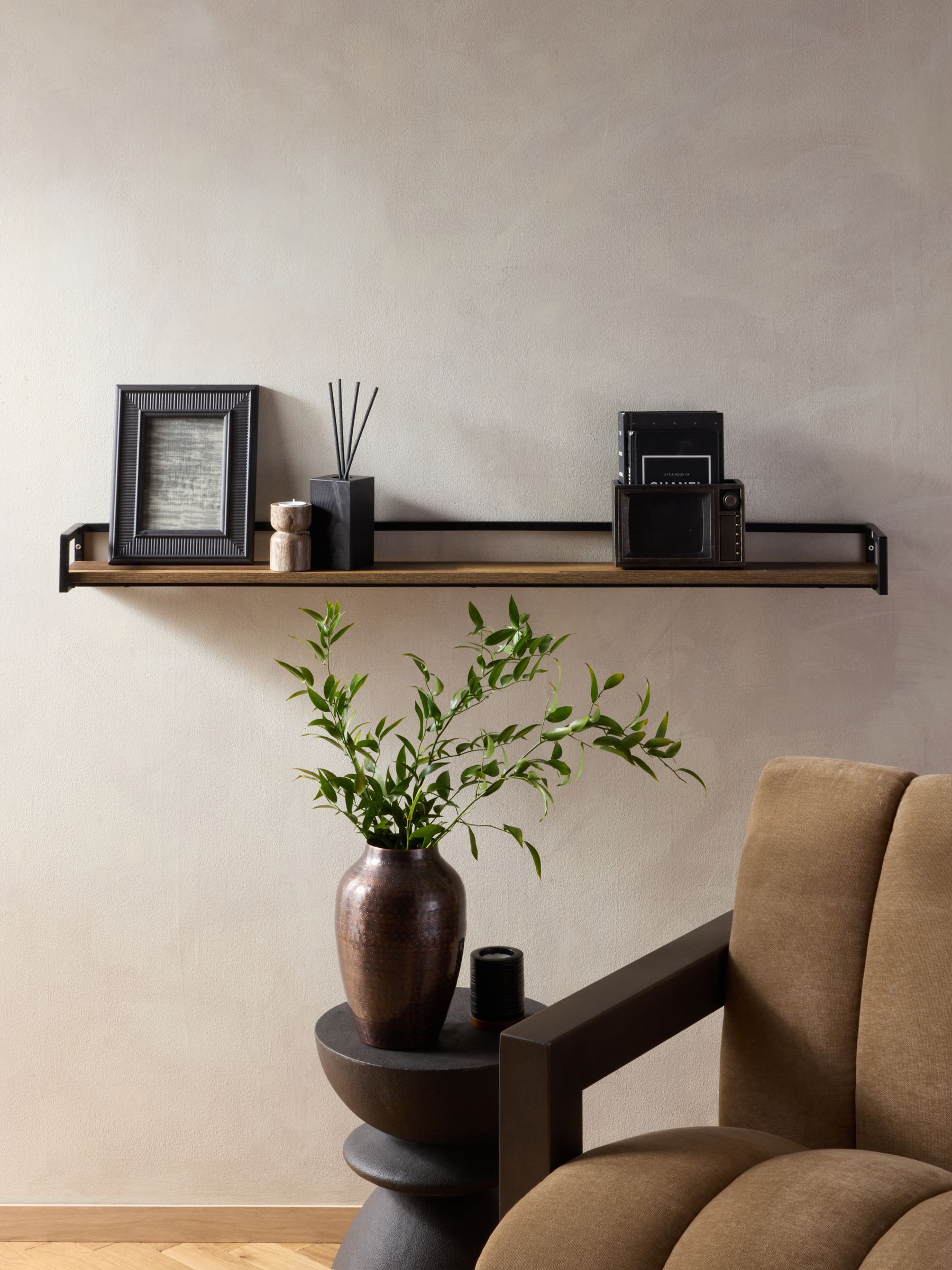 Buy Dark Bronx Extra Wide Wall Shelf from the Next UK online shop