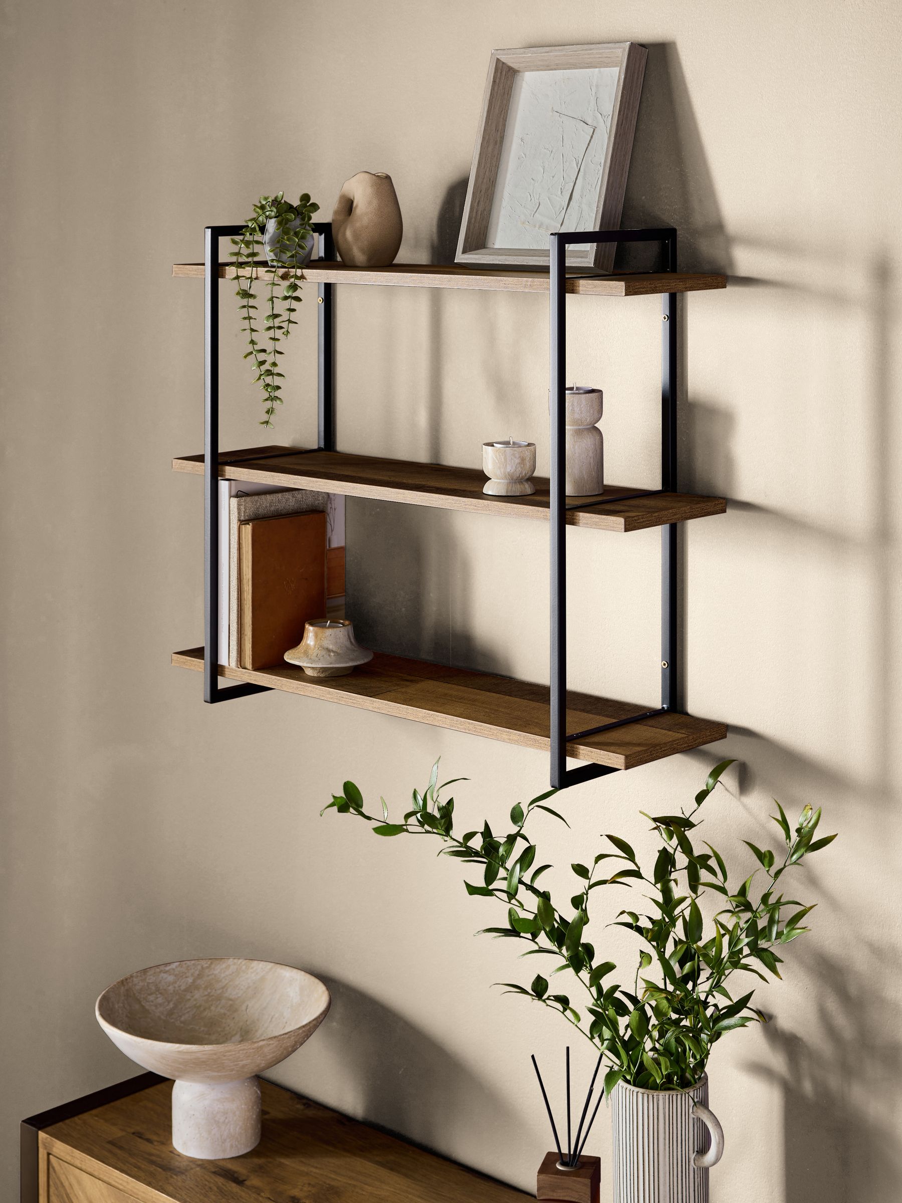 Buy Dark Bronx Wide 3 Tier Wall Shelves from the Next UK online shop