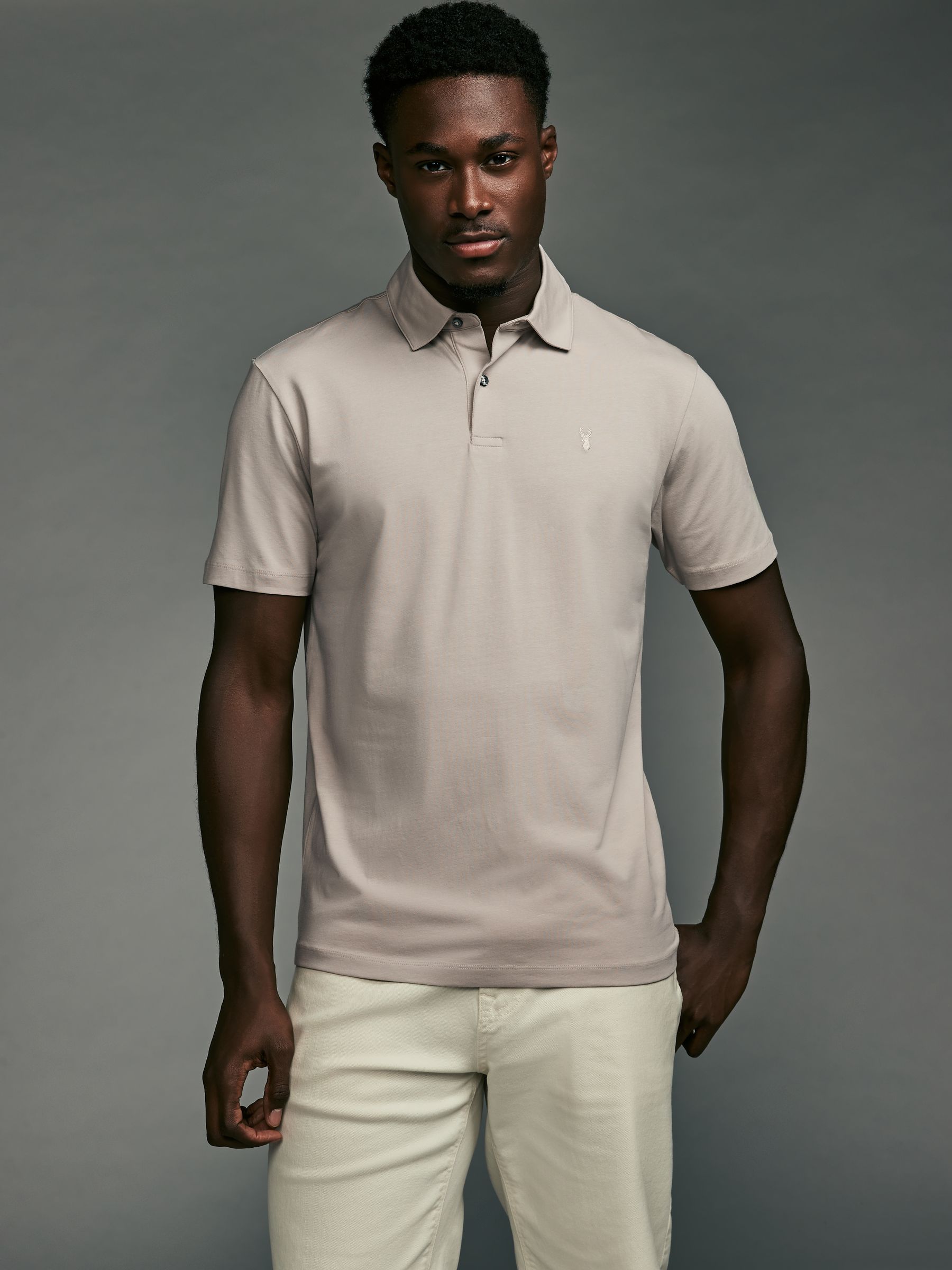 Buy Neutral Slim Fit Short Sleeve Jersey Polo Shirts 3 Pack from the ...