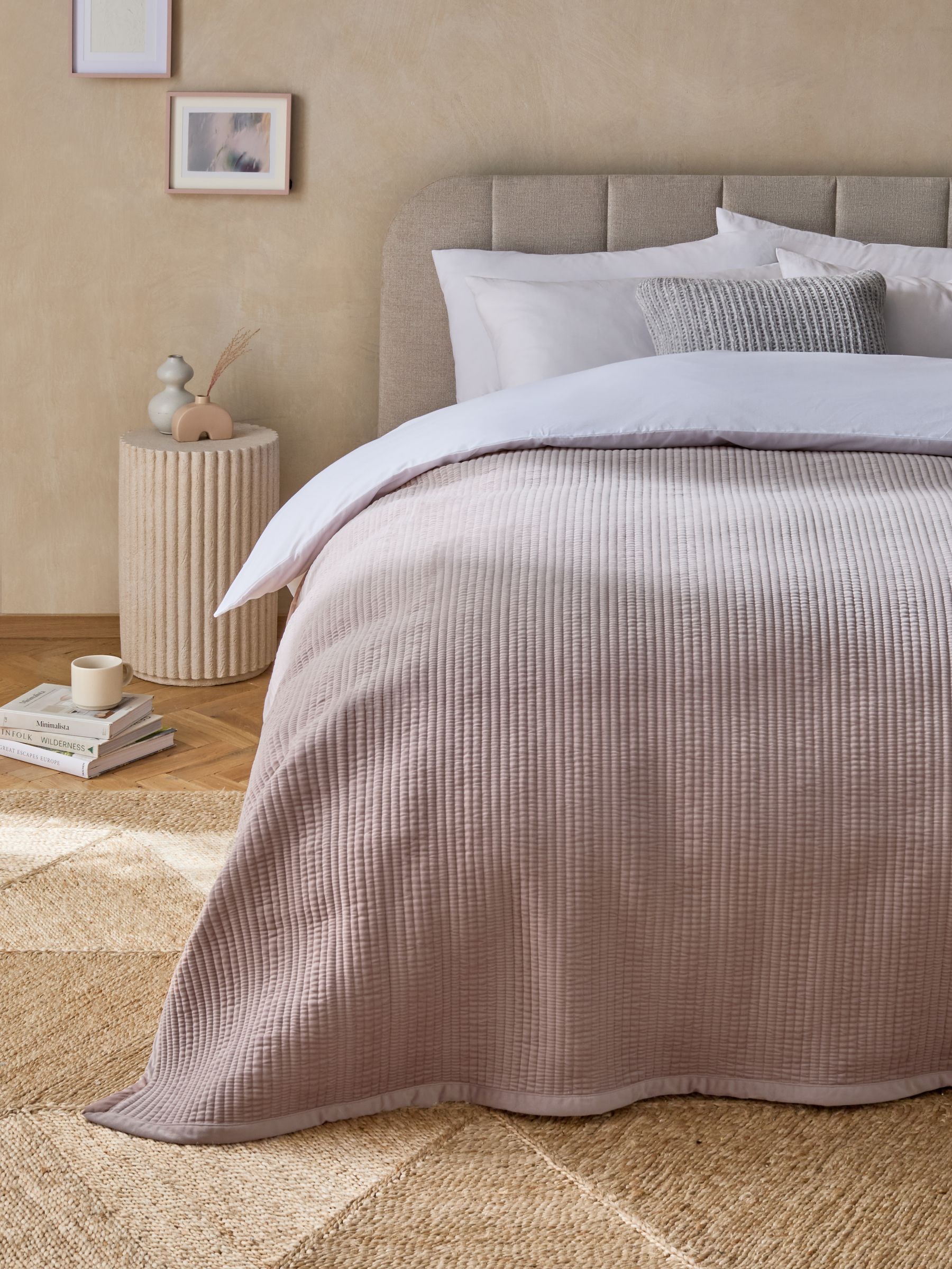 Buy Pink Carrie Quilted Velvet Bedspread from Next United Arab Emirates