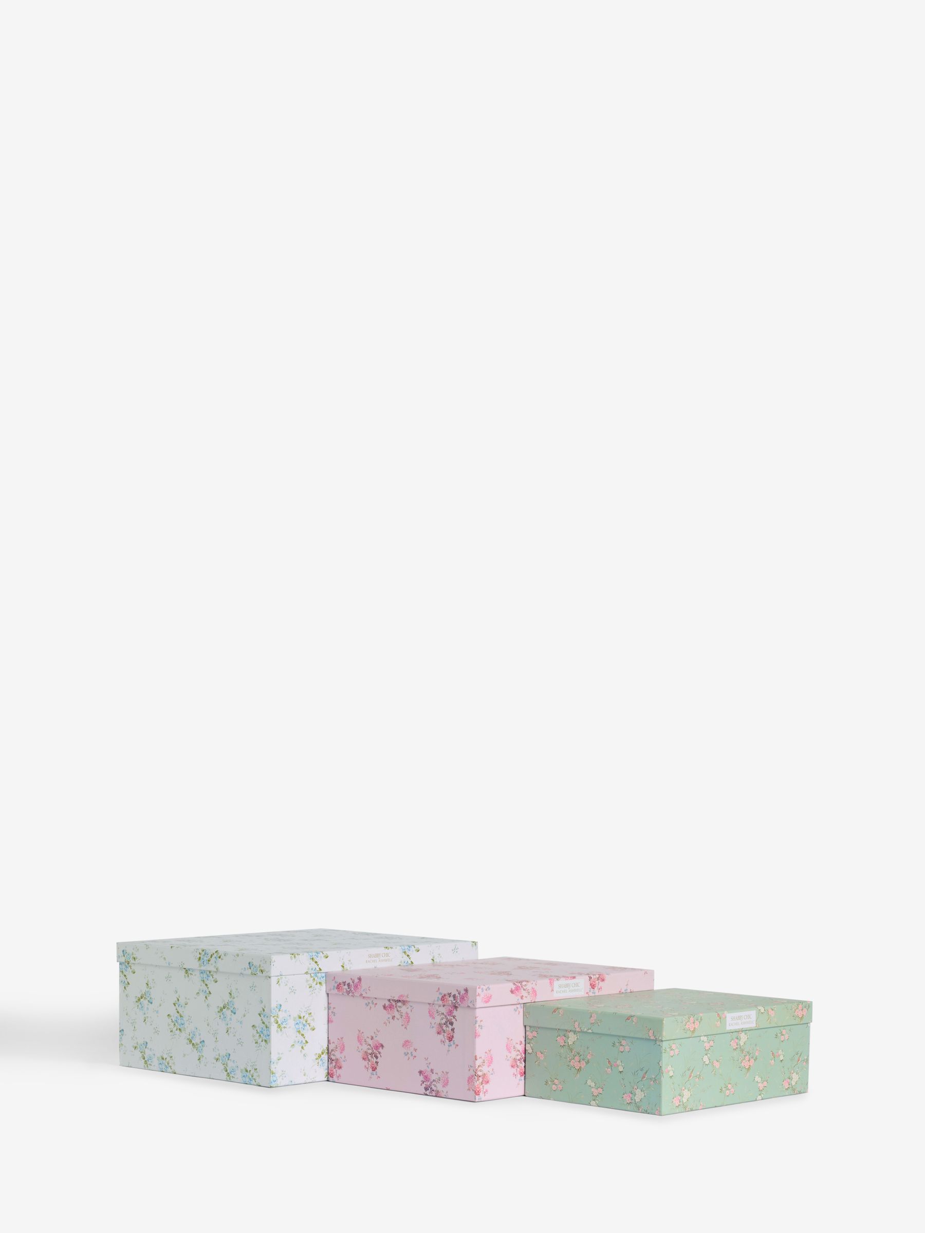 Buy Shabby Chic by Rachel Ashwell® Set of 3 Green/Pink Storage Boxes ...