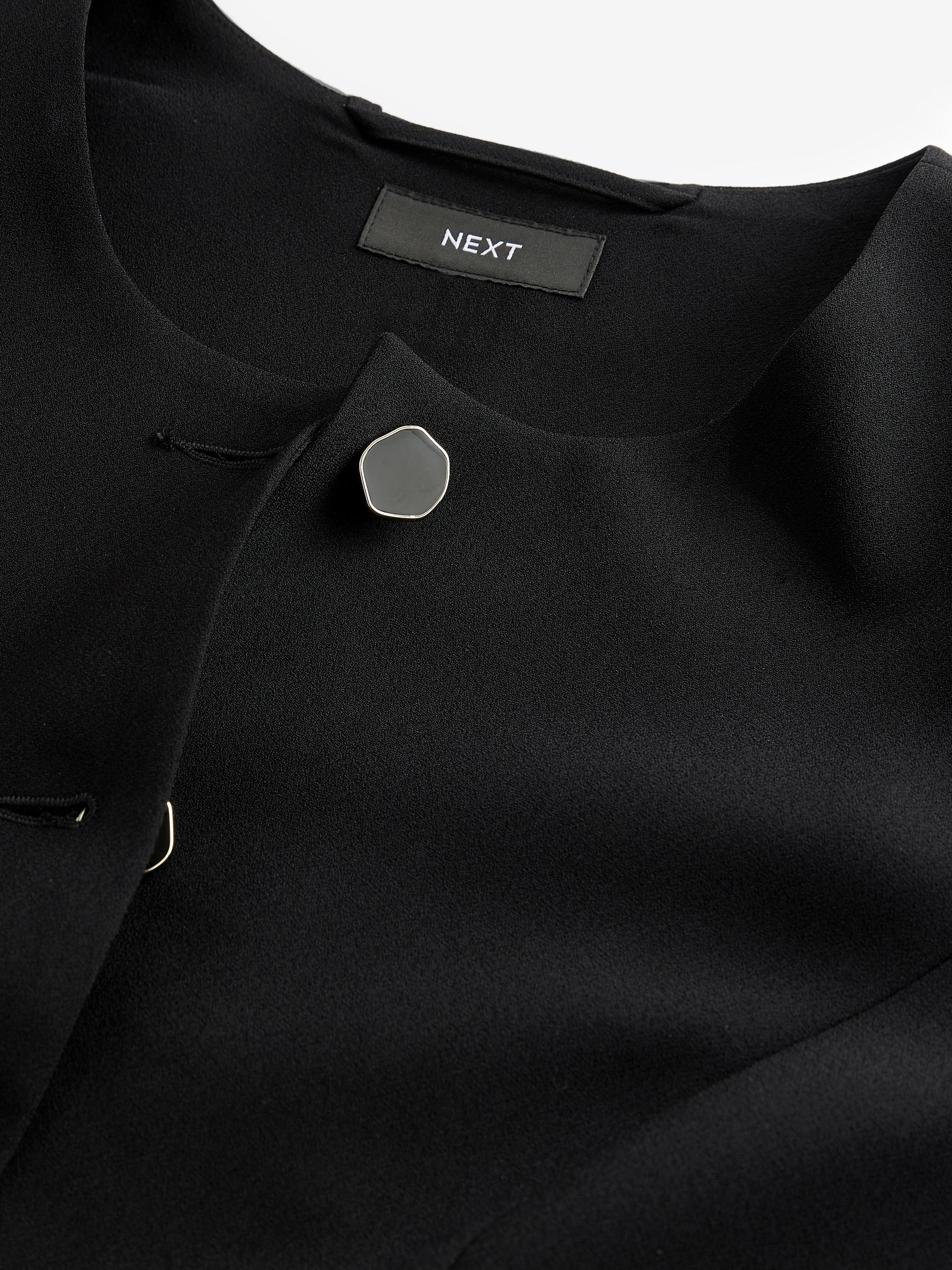 Buy Black Button Through Collarless Blazer from the Next UK online shop