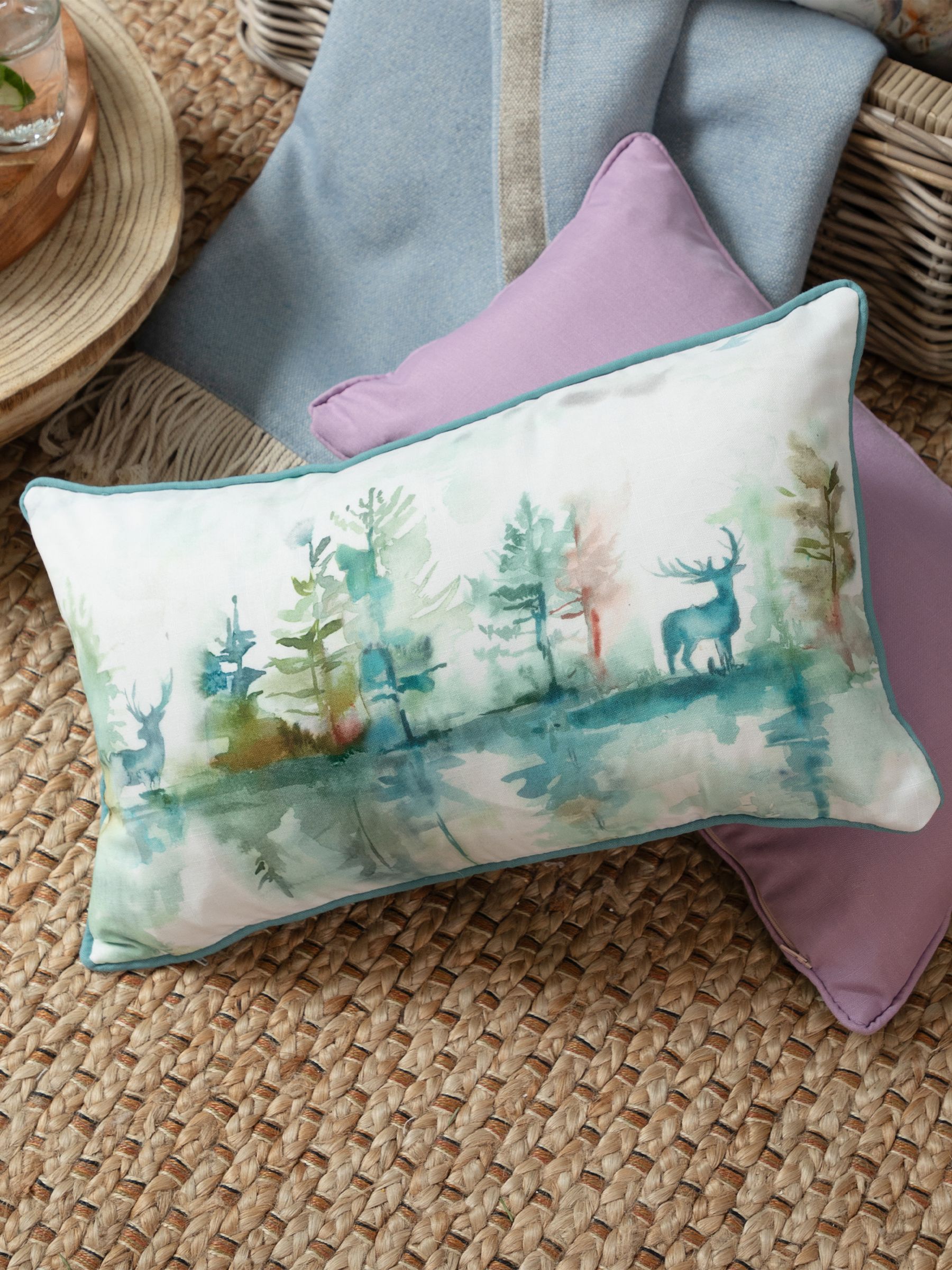 Buy Voyage Maison Teal Wilderness Topaz Outdoor Cushion from the Next ...