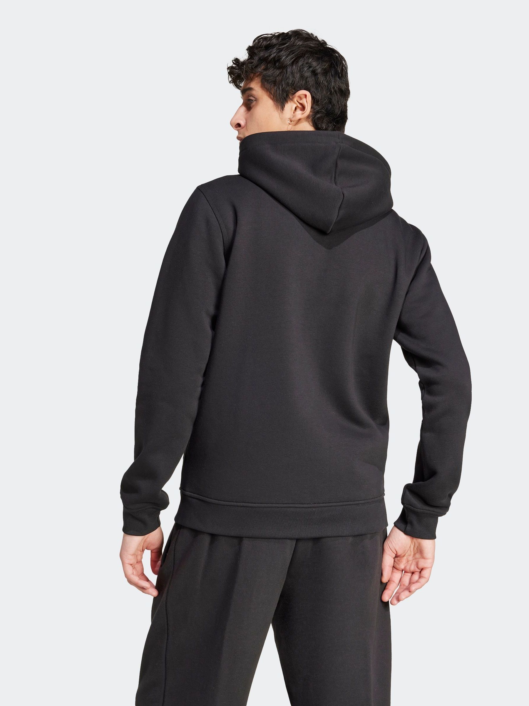 Buy adidas Originals Black Trefoil Essentials Full-Zip Hoodie from the ...