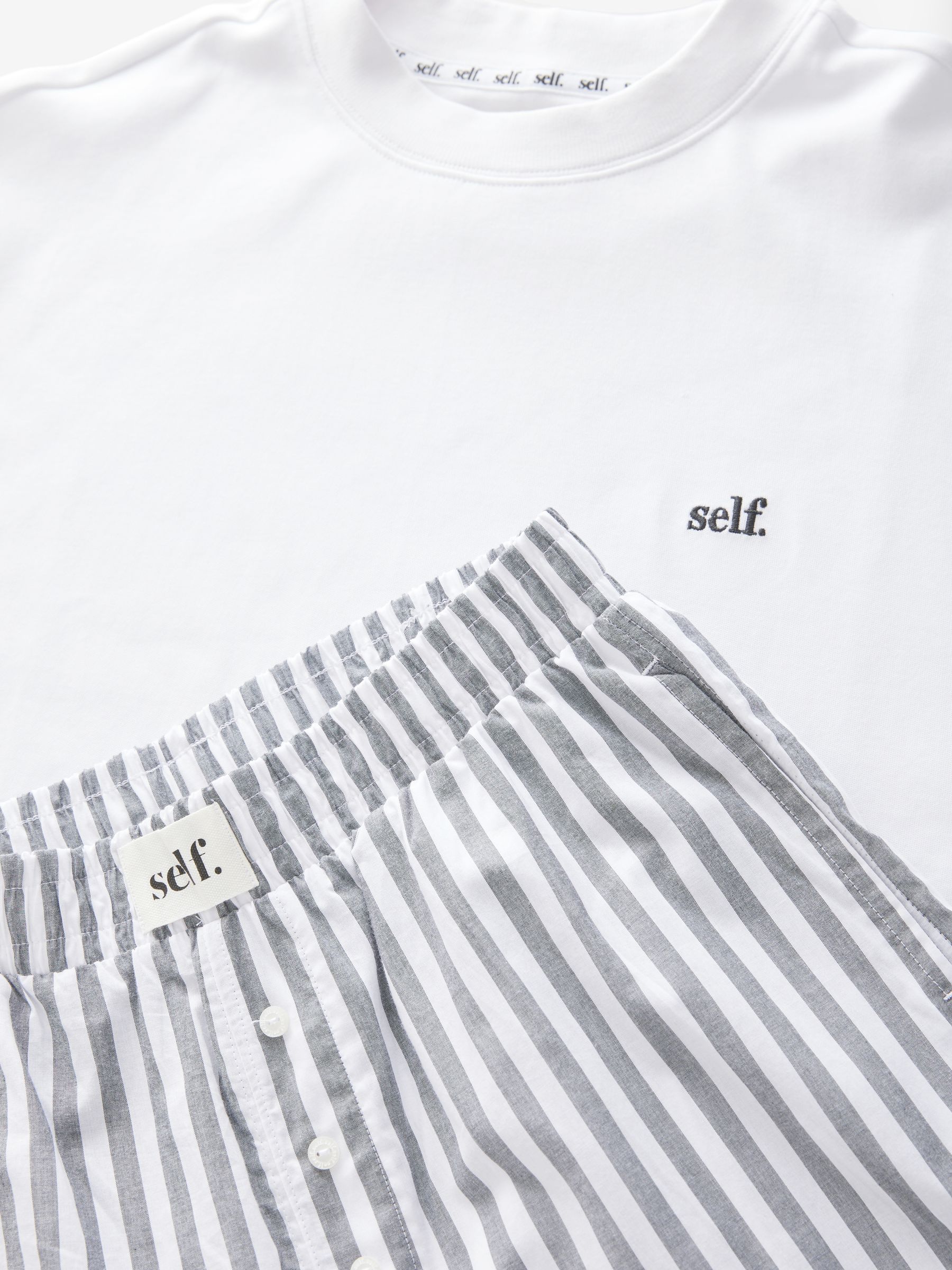 Buy self. Black/White 100% Cotton Short Sleeve Pyjamas from the Next UK ...