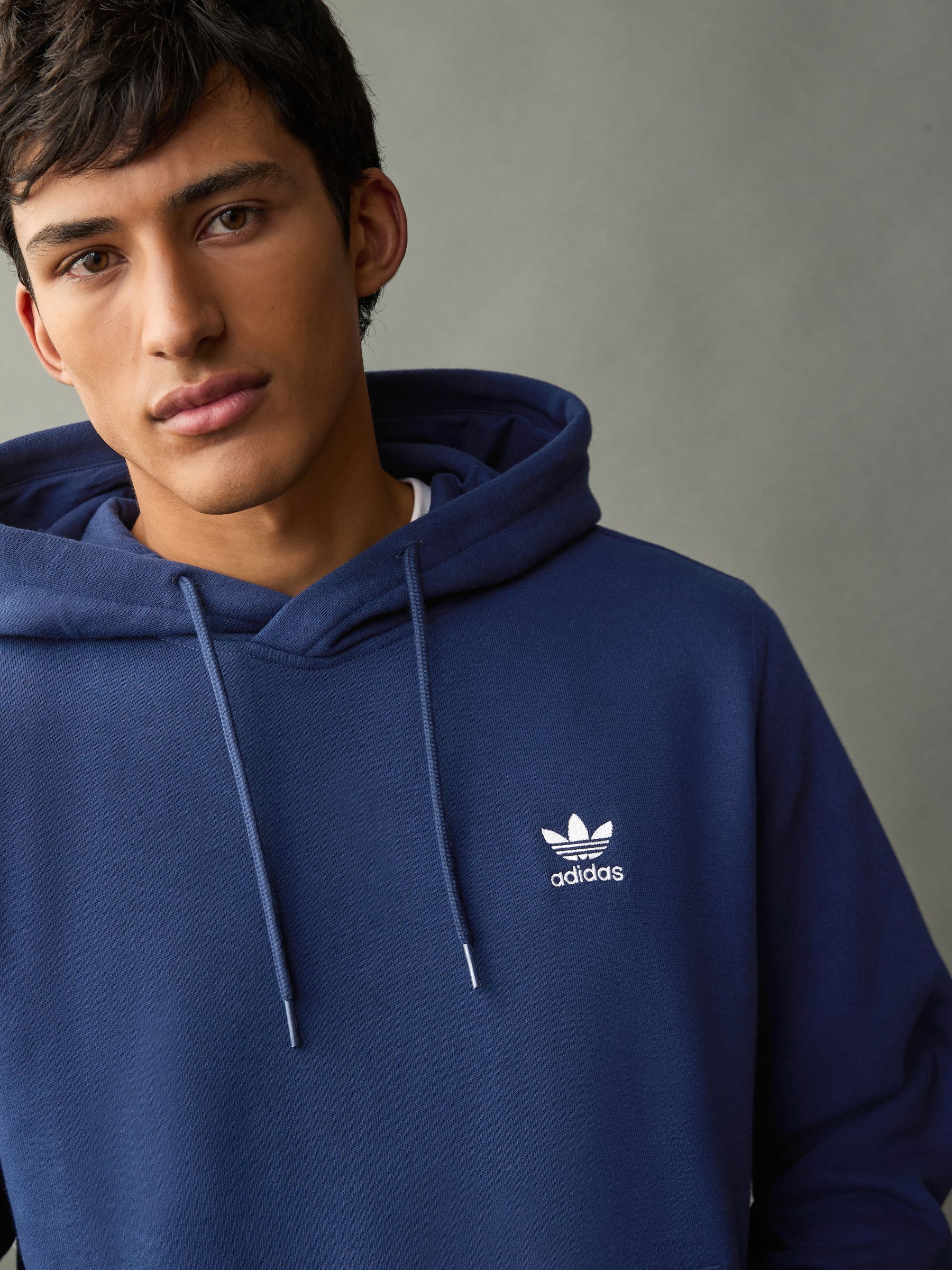 Buy adidas Originals Blue Trefoil Essentials Hoodie from the Next UK ...