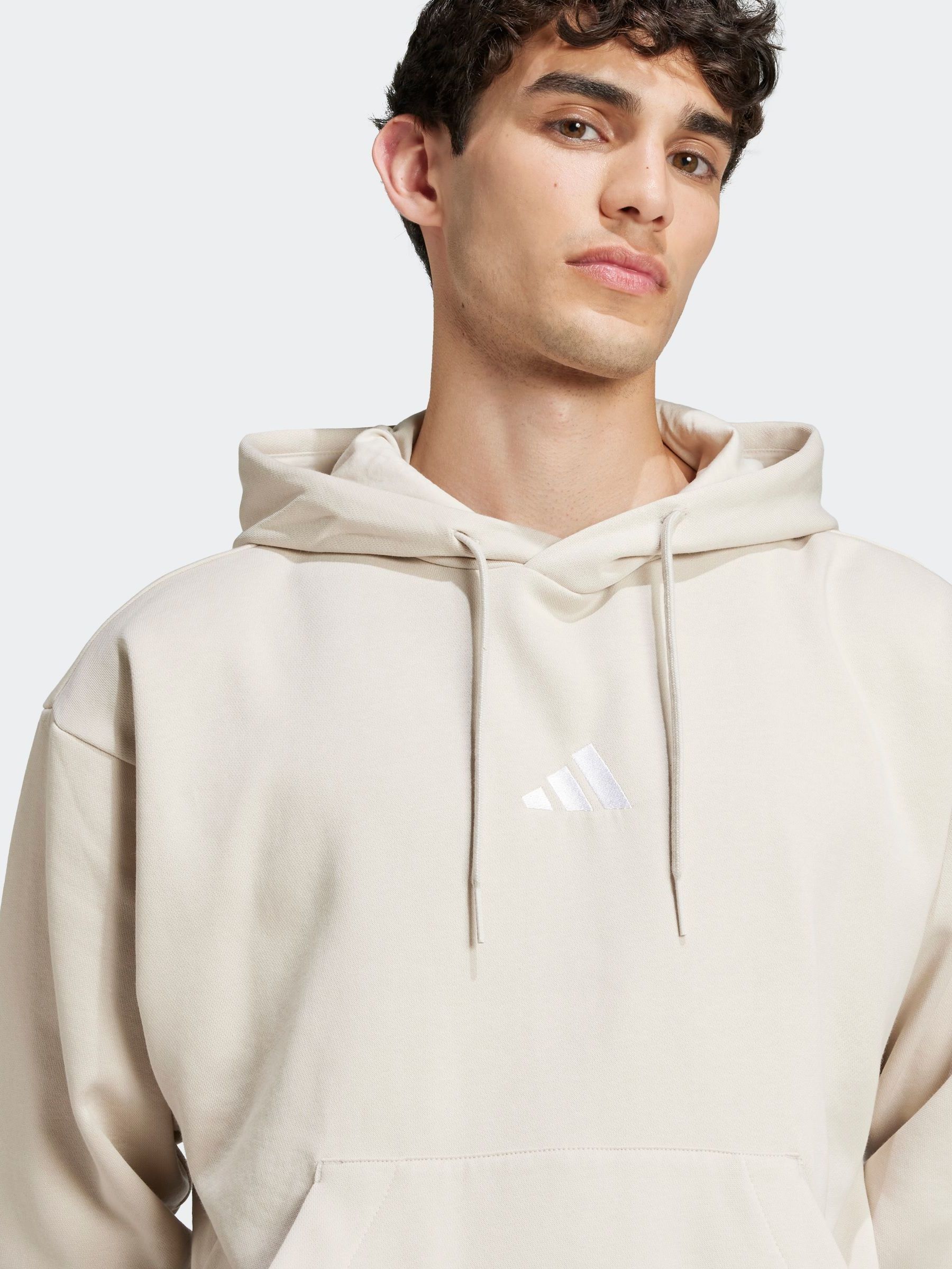 Buy adidas Beige Essentials Feelcozy Fleece Hoodie from the Next UK ...