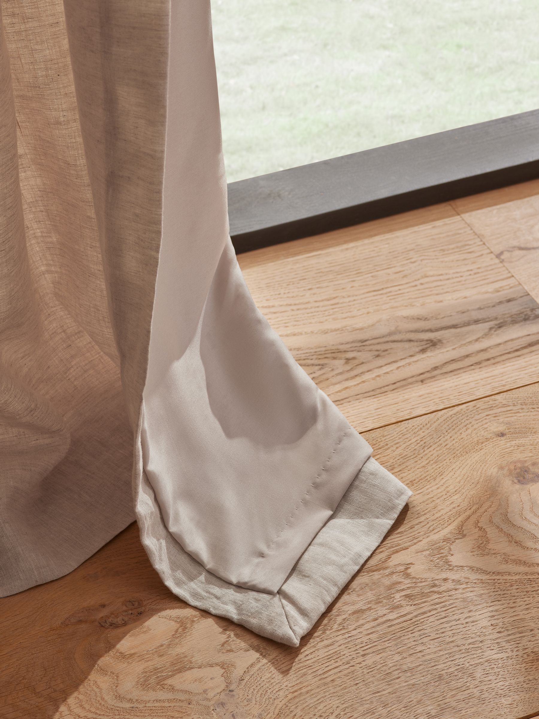Buy Natural N. Premium Collection 100% Linen Pencil Pleat Lined ...